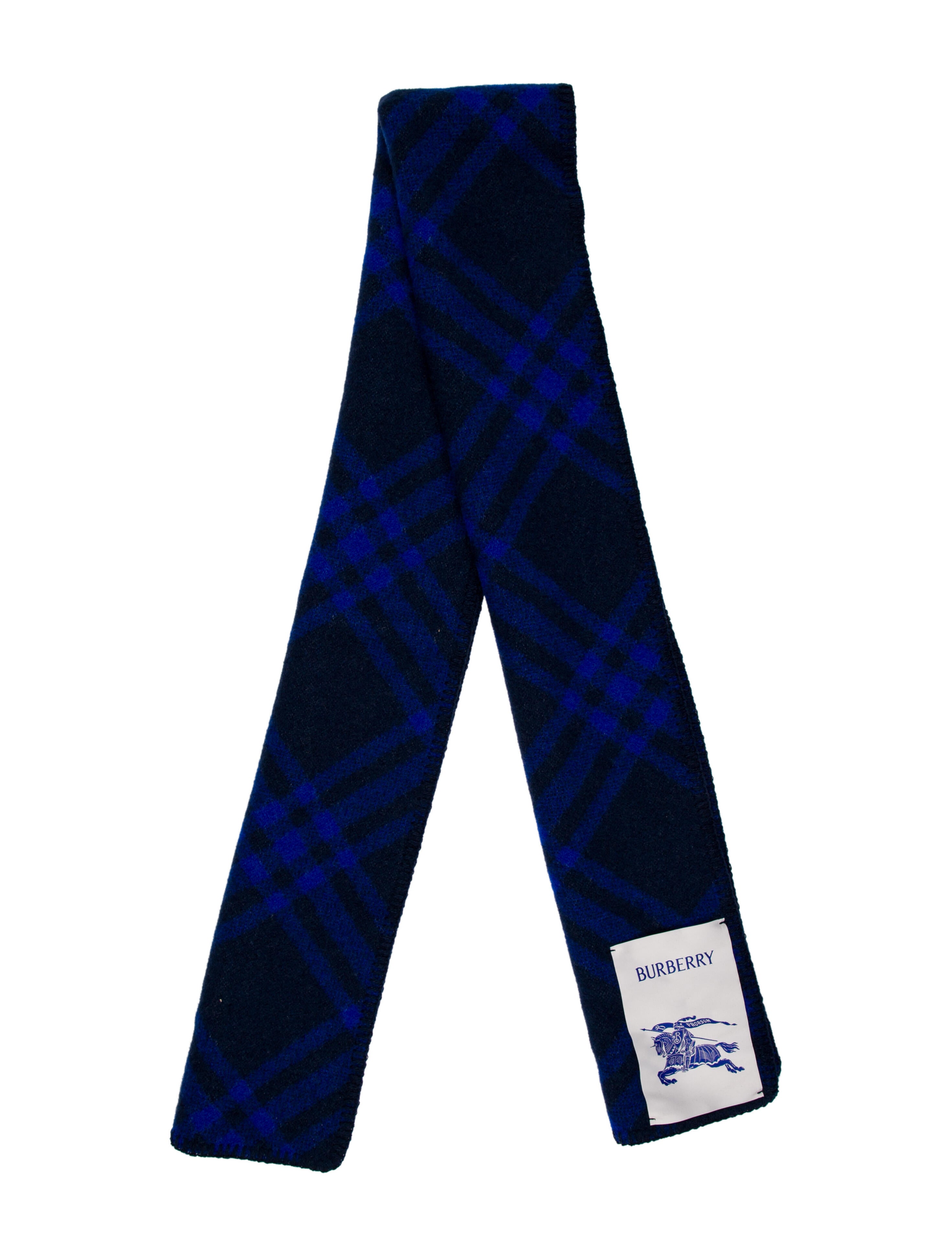 Burberry Wool Printed Scarf - Blue Scarves and Shawls, Accessories ...