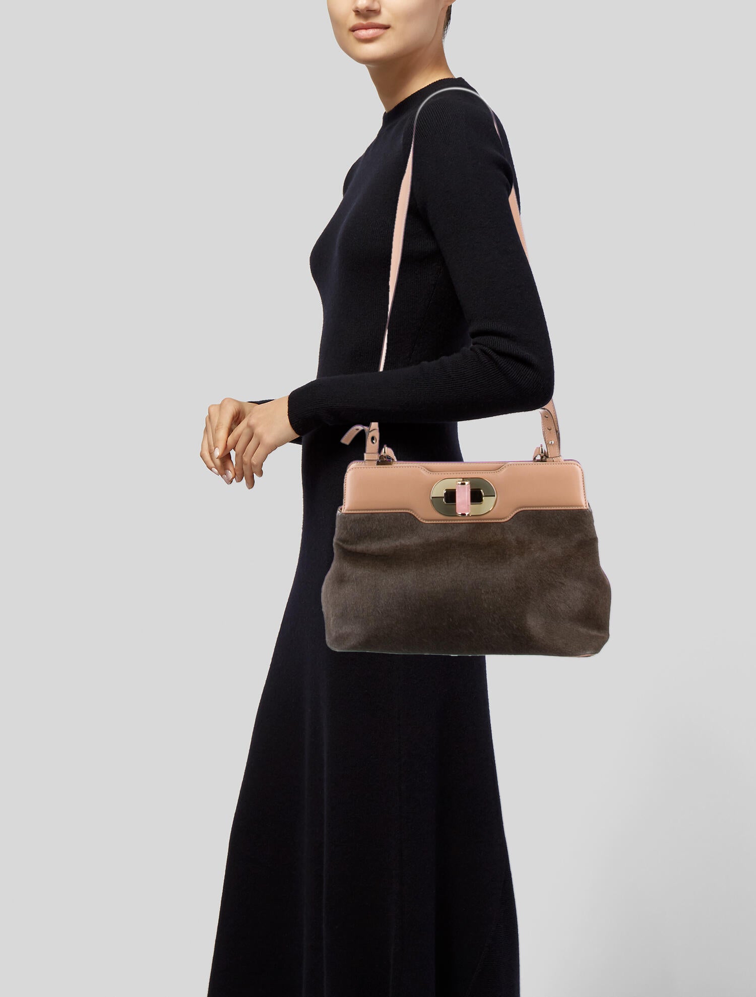 Bvlgari Isabella Rossellini Pony Hair Leather Trim Crossbody Bag ...