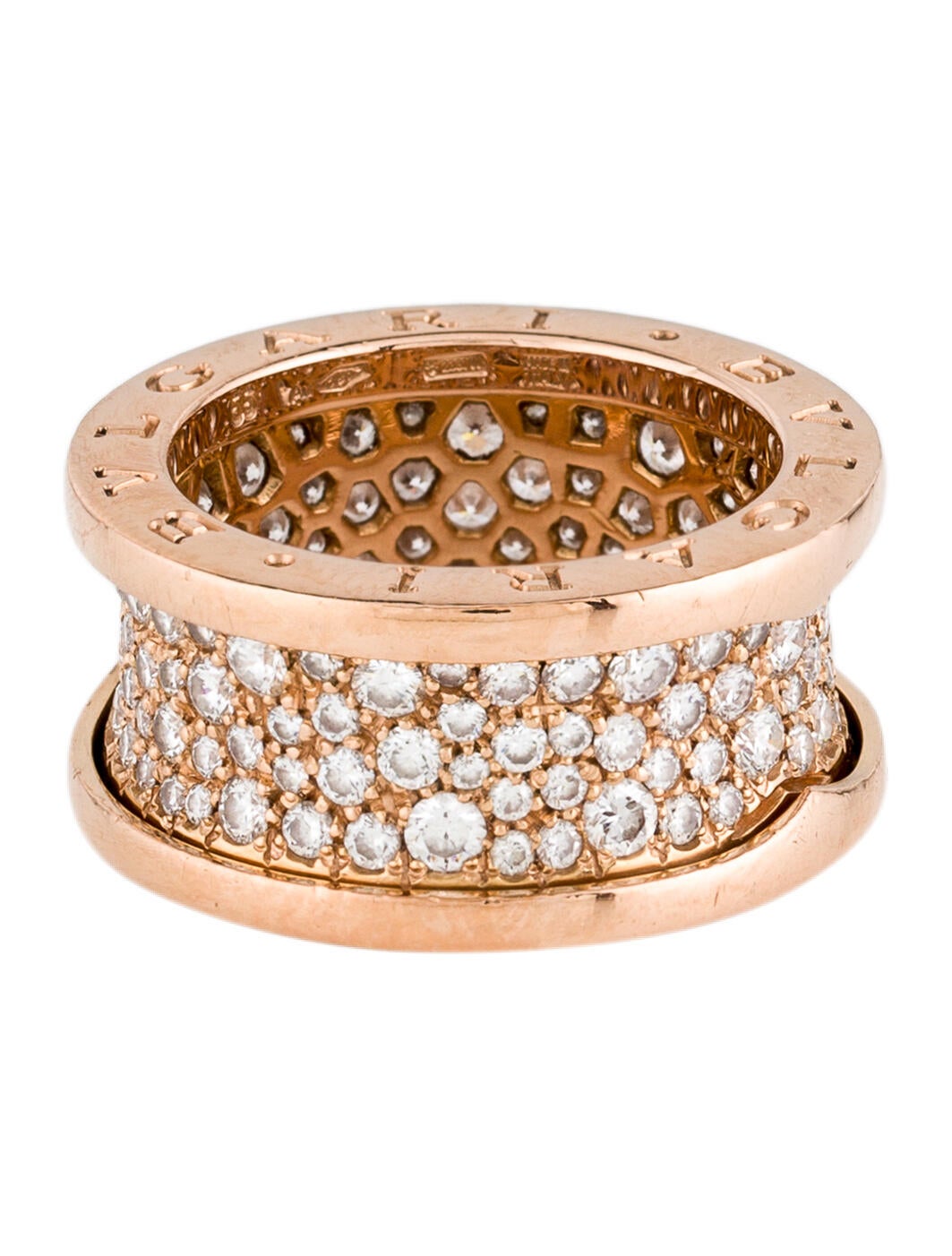 Bvlgari 18K Diamond B.zero1 Ring - 18K Rose Gold Band, Rings - BUL55274 ...