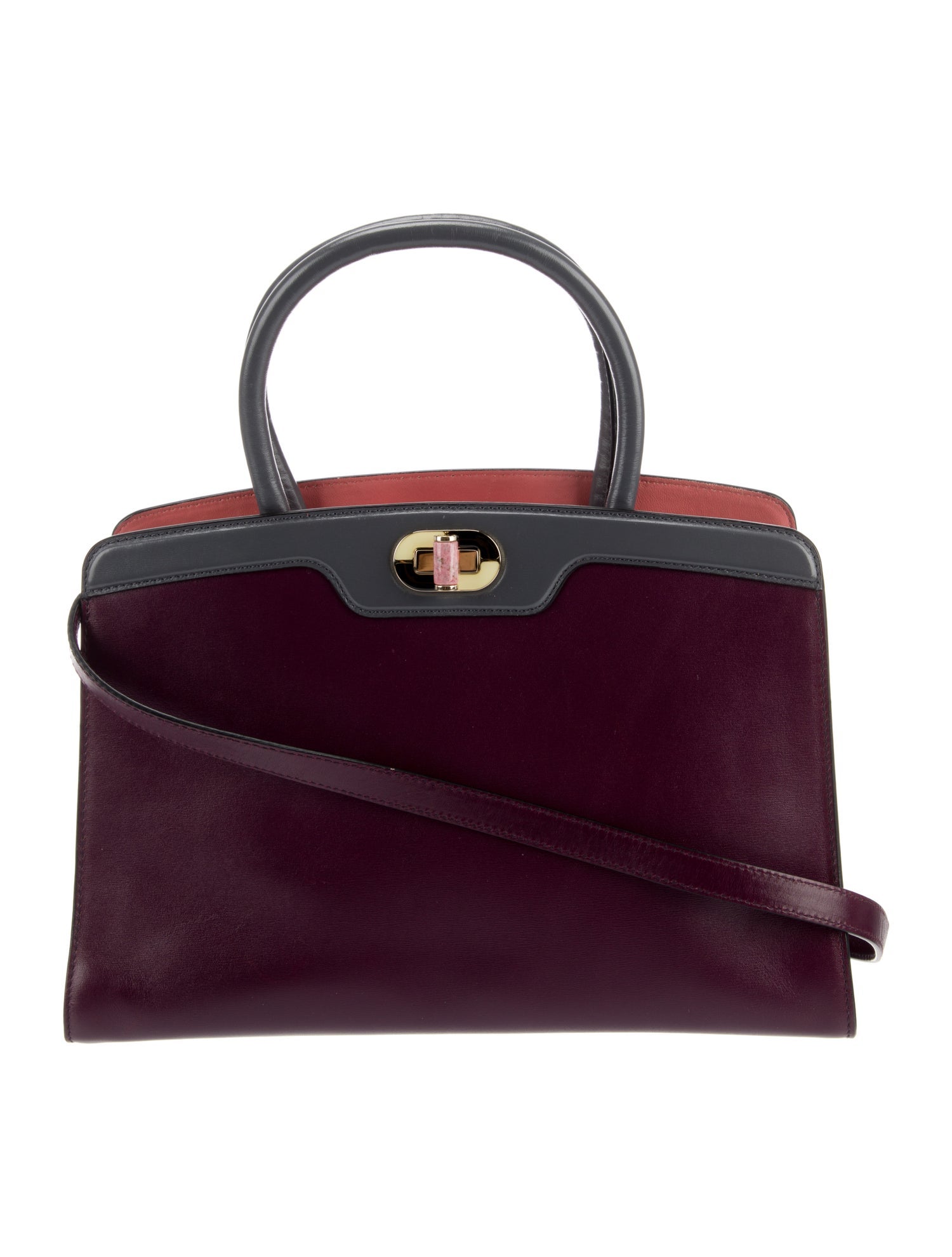 Bvlgari Leather Isabella Rossellini Handle Bag - Purple Handle Bags ...