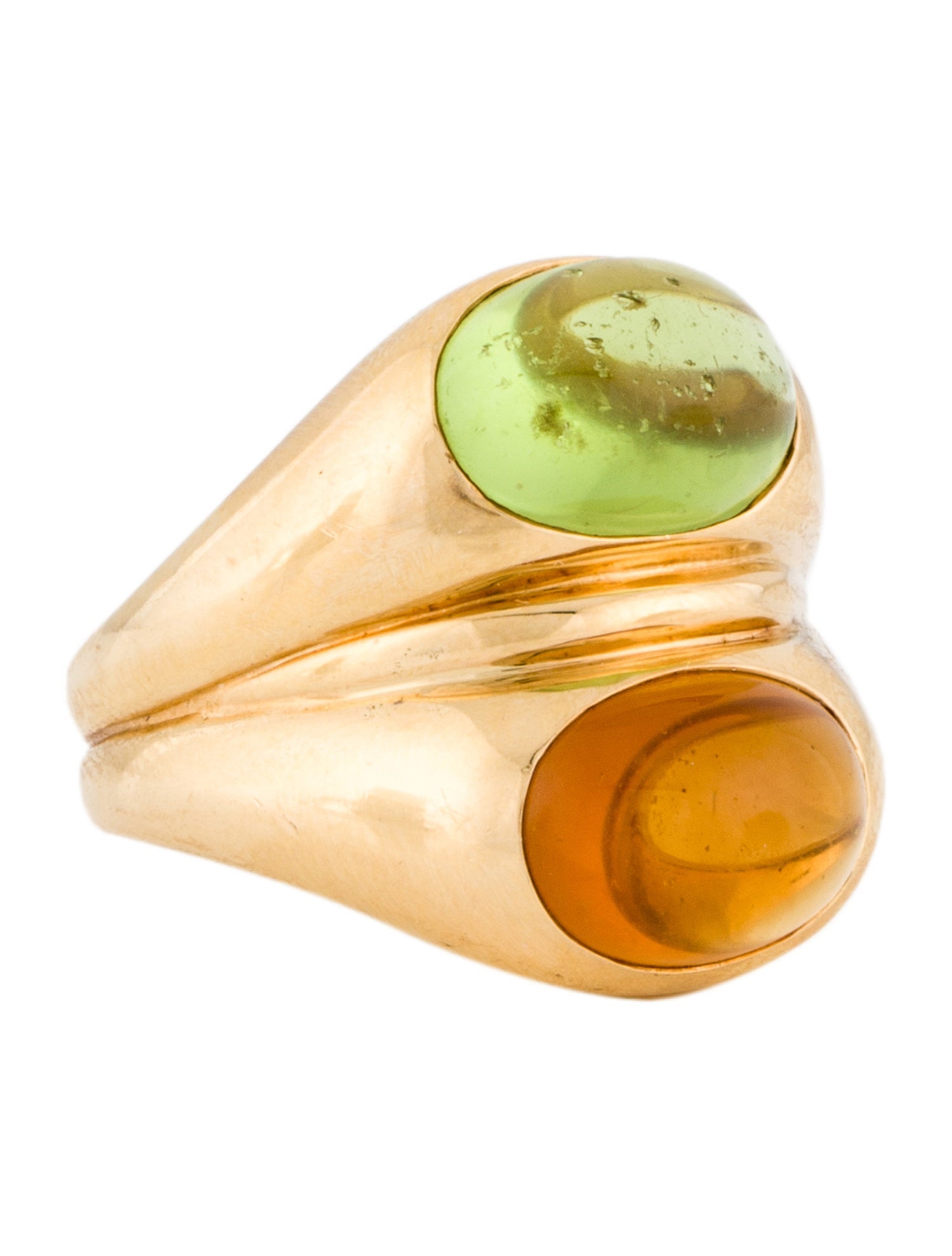 Bvlgari Vintage 18K Citrine & Peridot Doppio Ring - 18K Yellow Gold ...