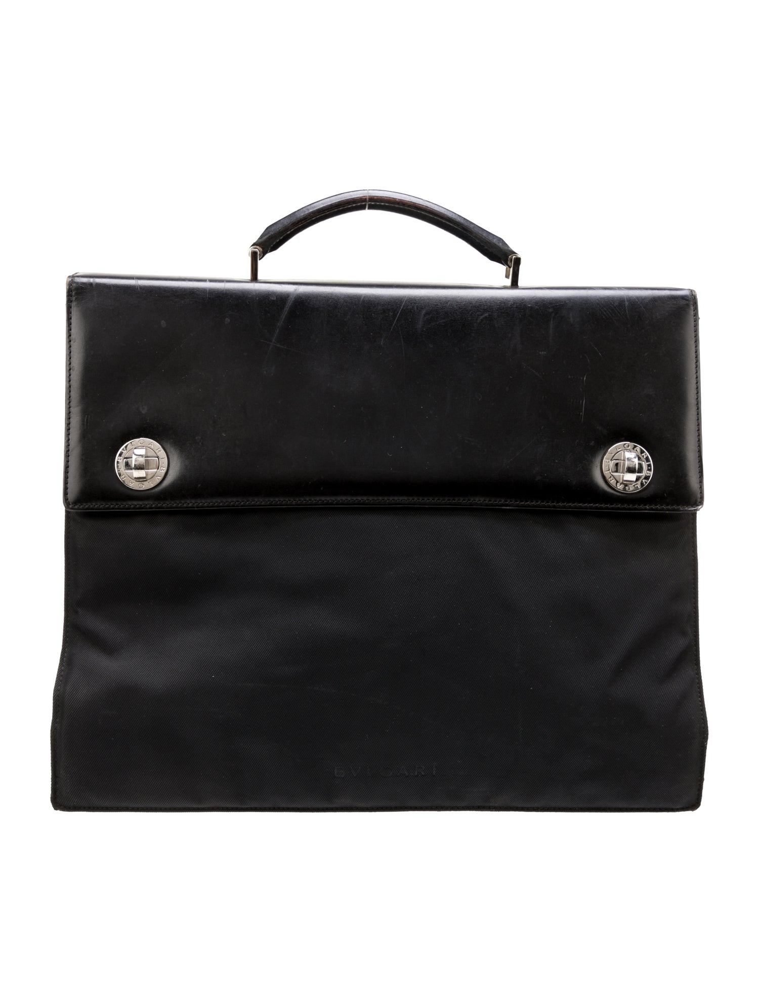 Bvlgari Leather Trim Nylon Briefcase - Black Briefcases, Bags ...
