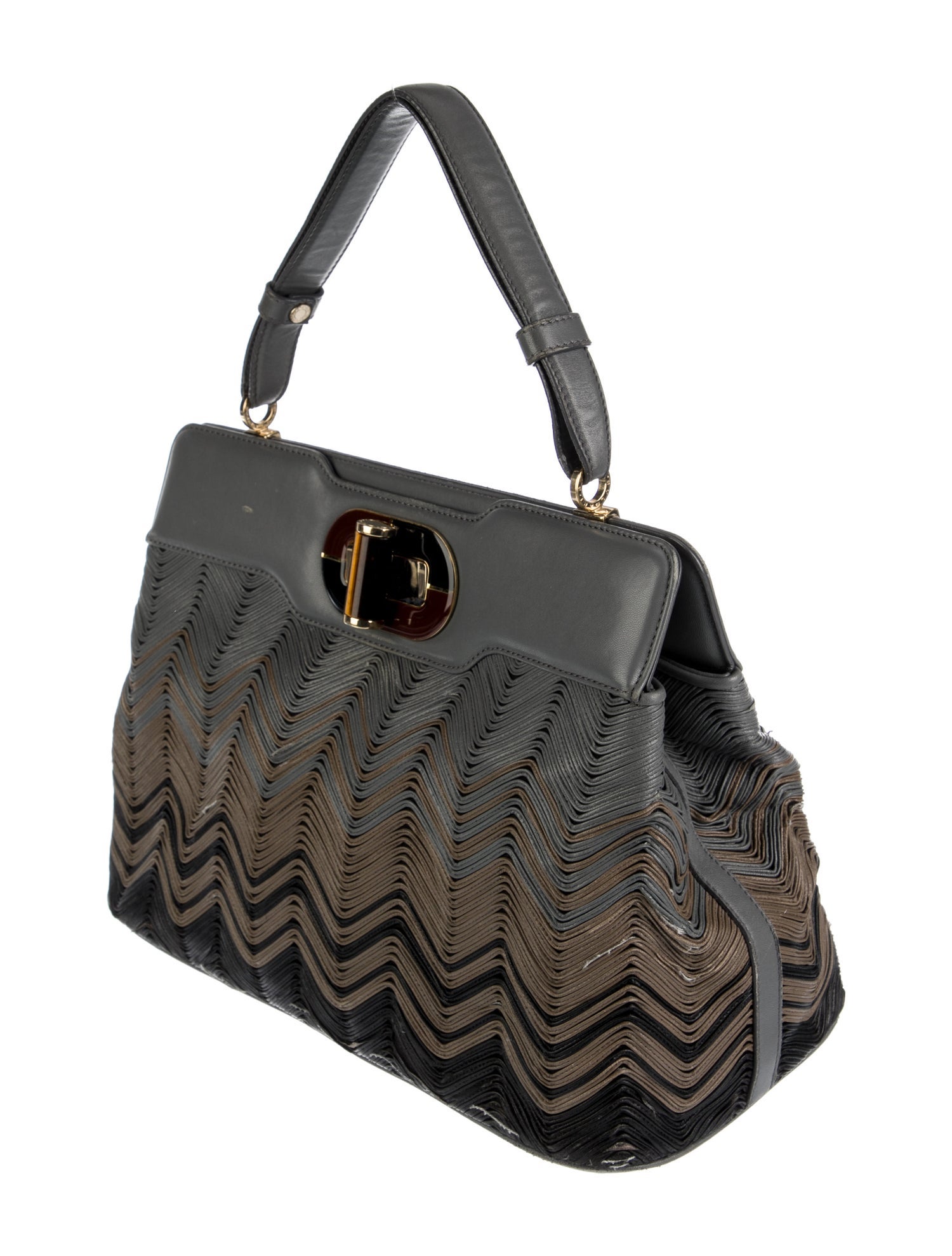Bvlgari Isabella Rossellini Handle Bag - Grey Handle Bags, Handbags ...