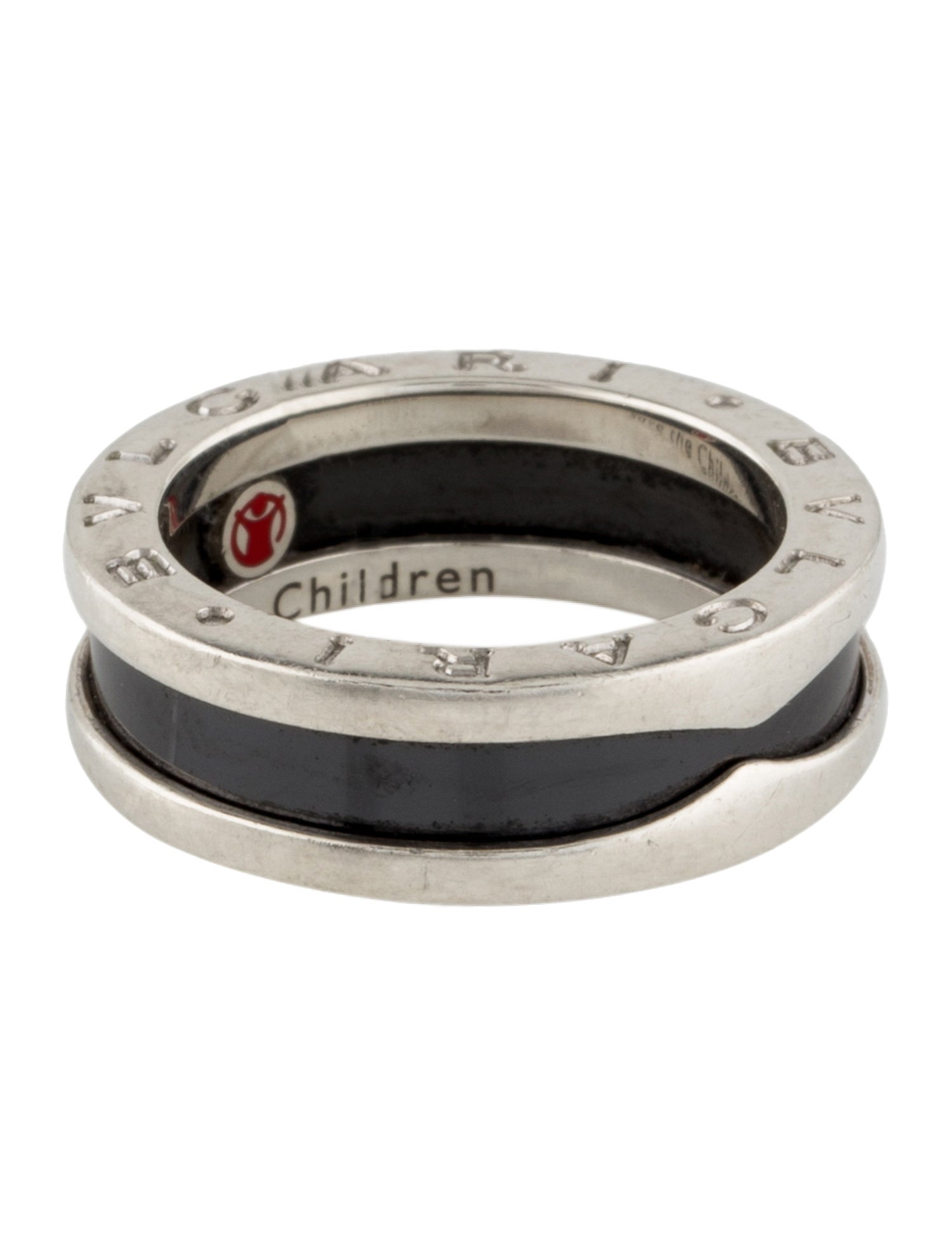 Bvlgari Ceramic Save The Children Ring - Sterling Silver Band, Rings ...