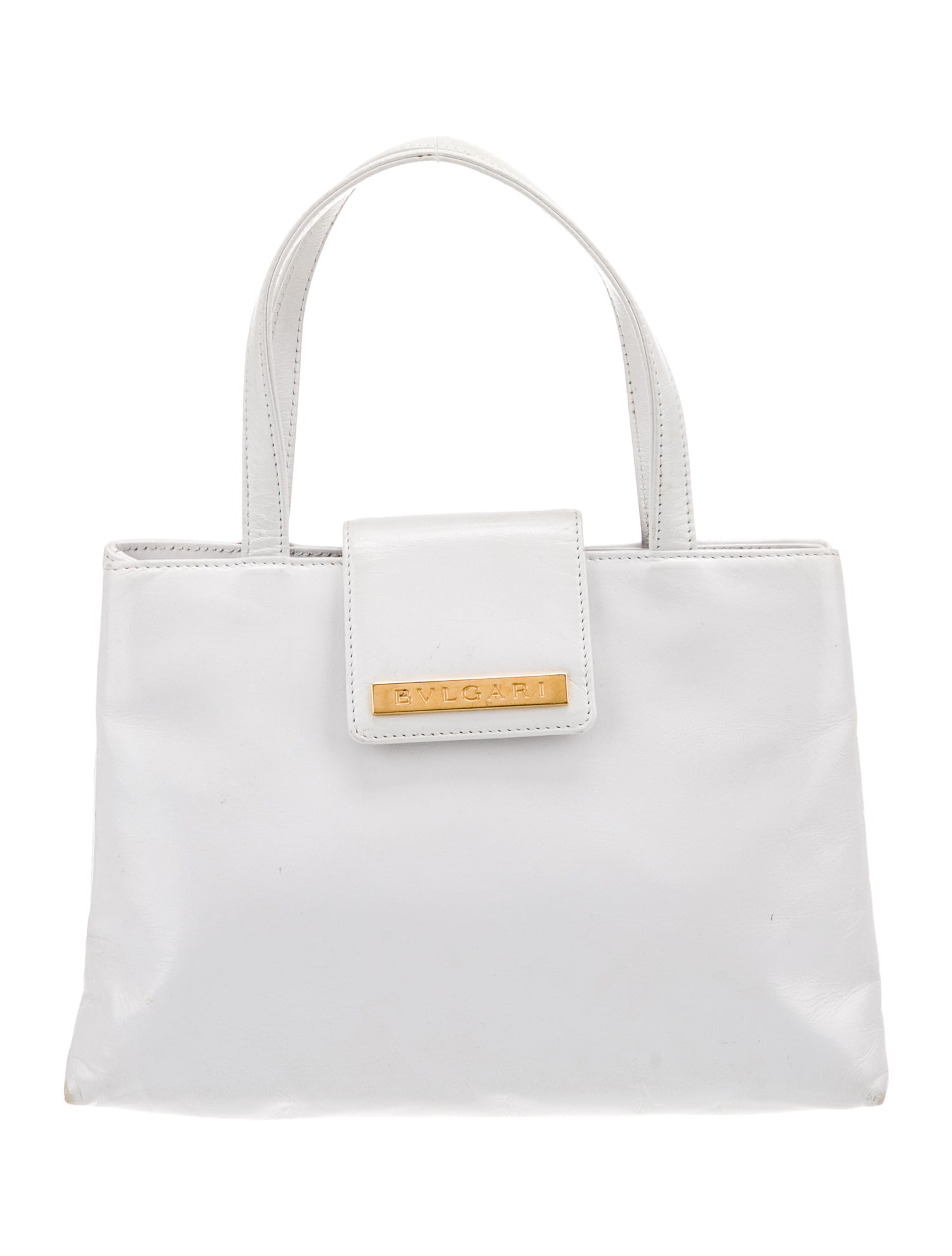 Bvlgari Leather Top Handle Bag - White Handle Bags, Handbags - BUL62100 ...