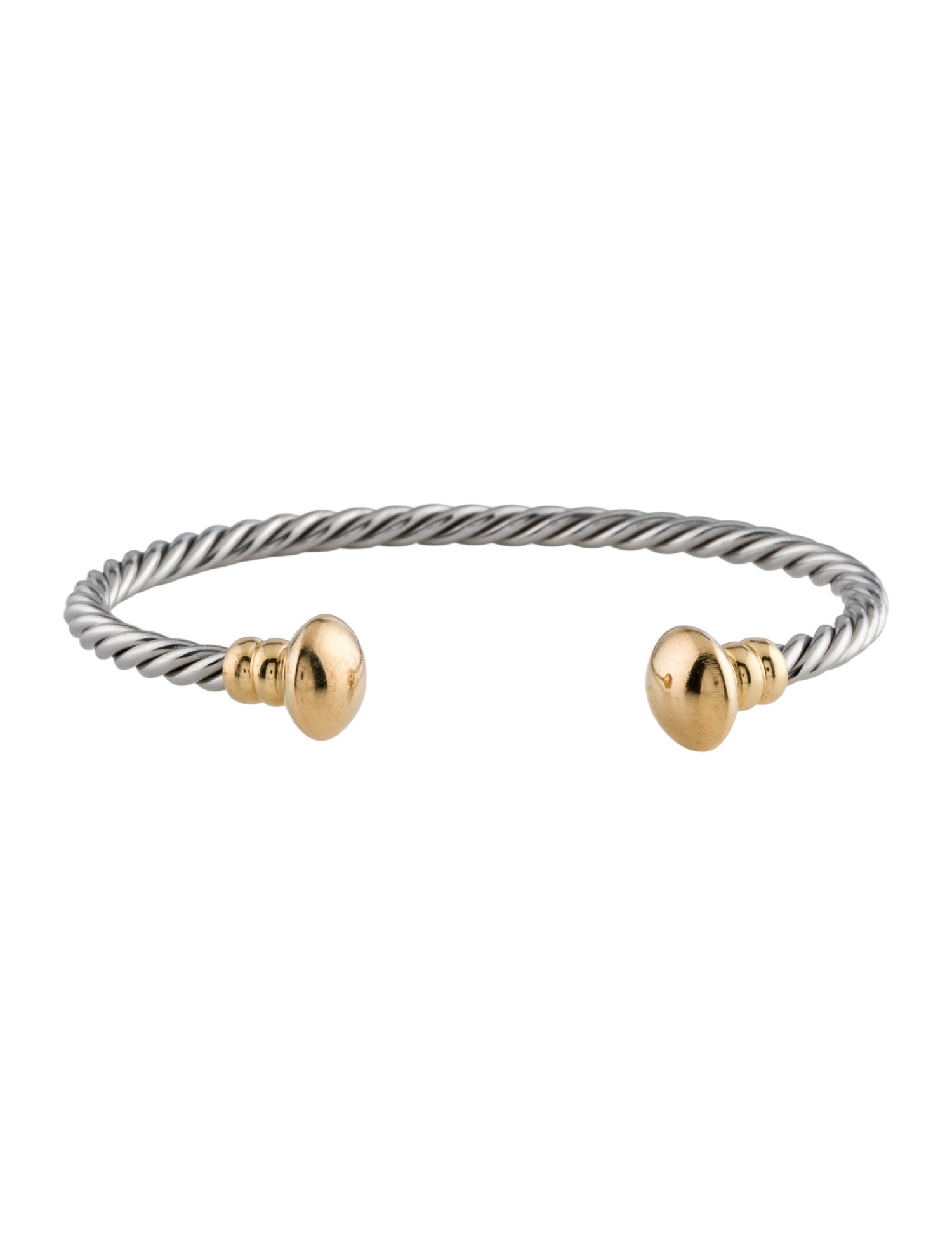 Bvlgari Vintage Two-Tone Torque Bracelet - 18K Yellow Gold Cuff ...