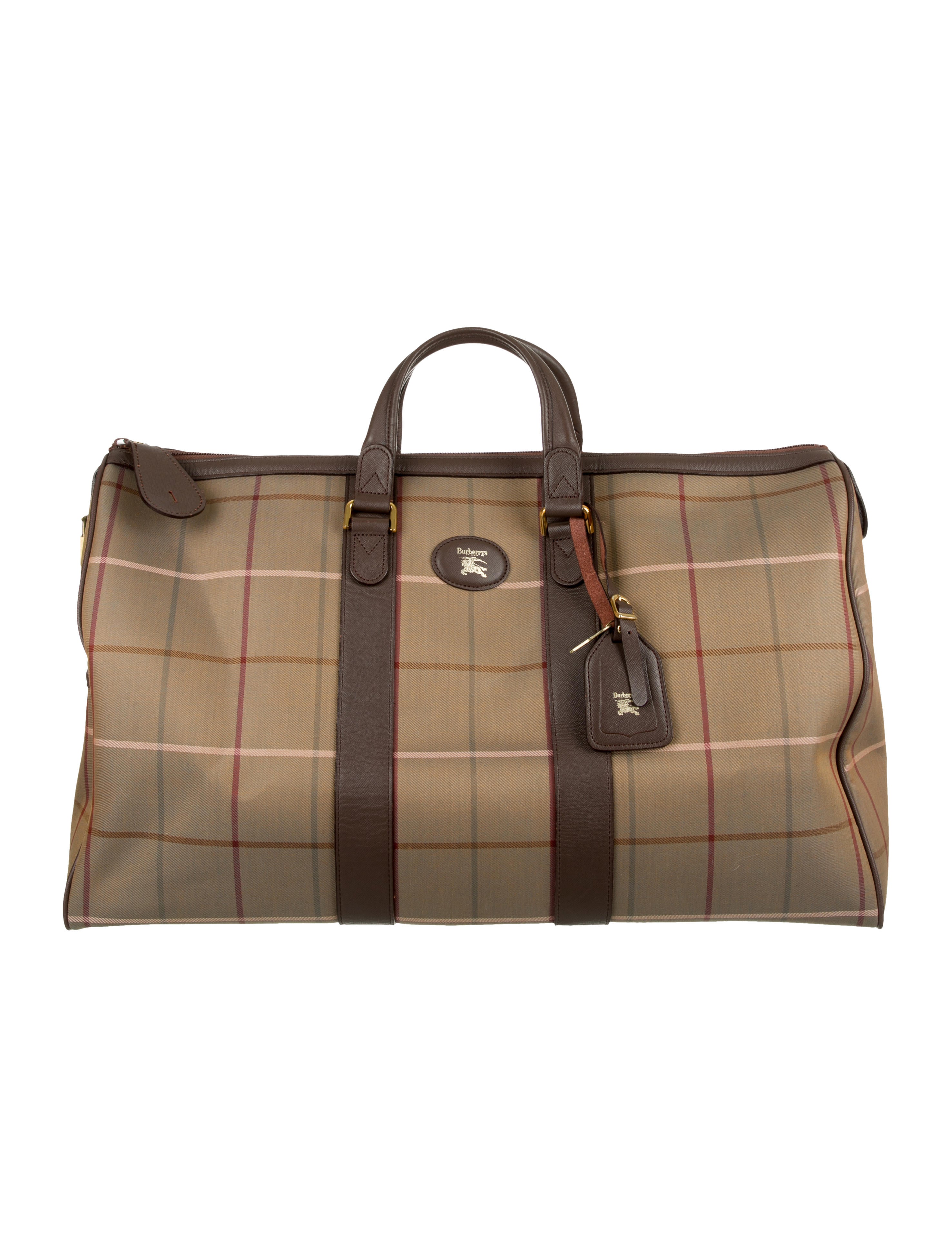 Burberry s Leather-Trimmed Jacquard Weekender - Green Weekenders, Bags ...