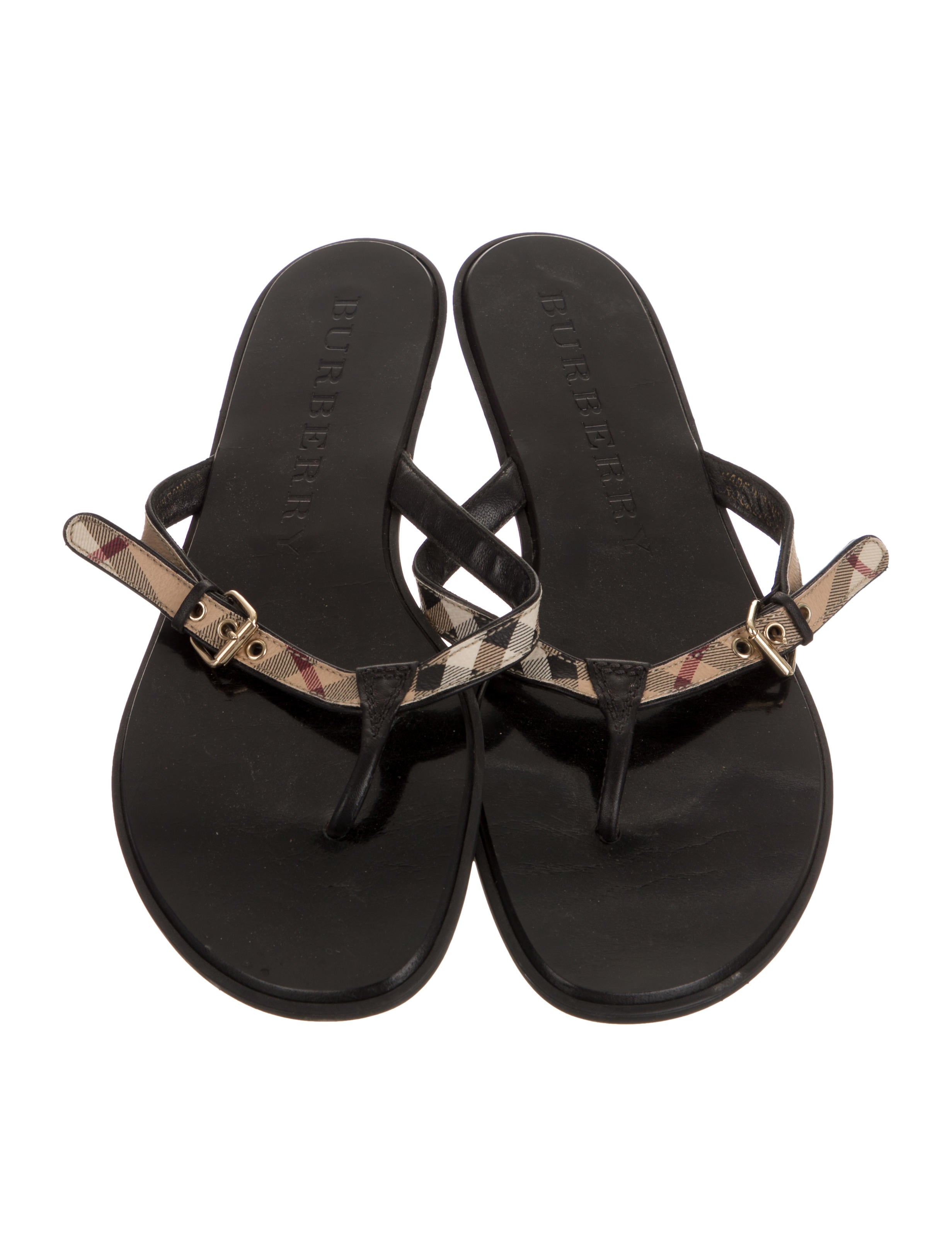 Burberry Nova Check Thong Sandals - Shoes - BUR150084 | The RealReal