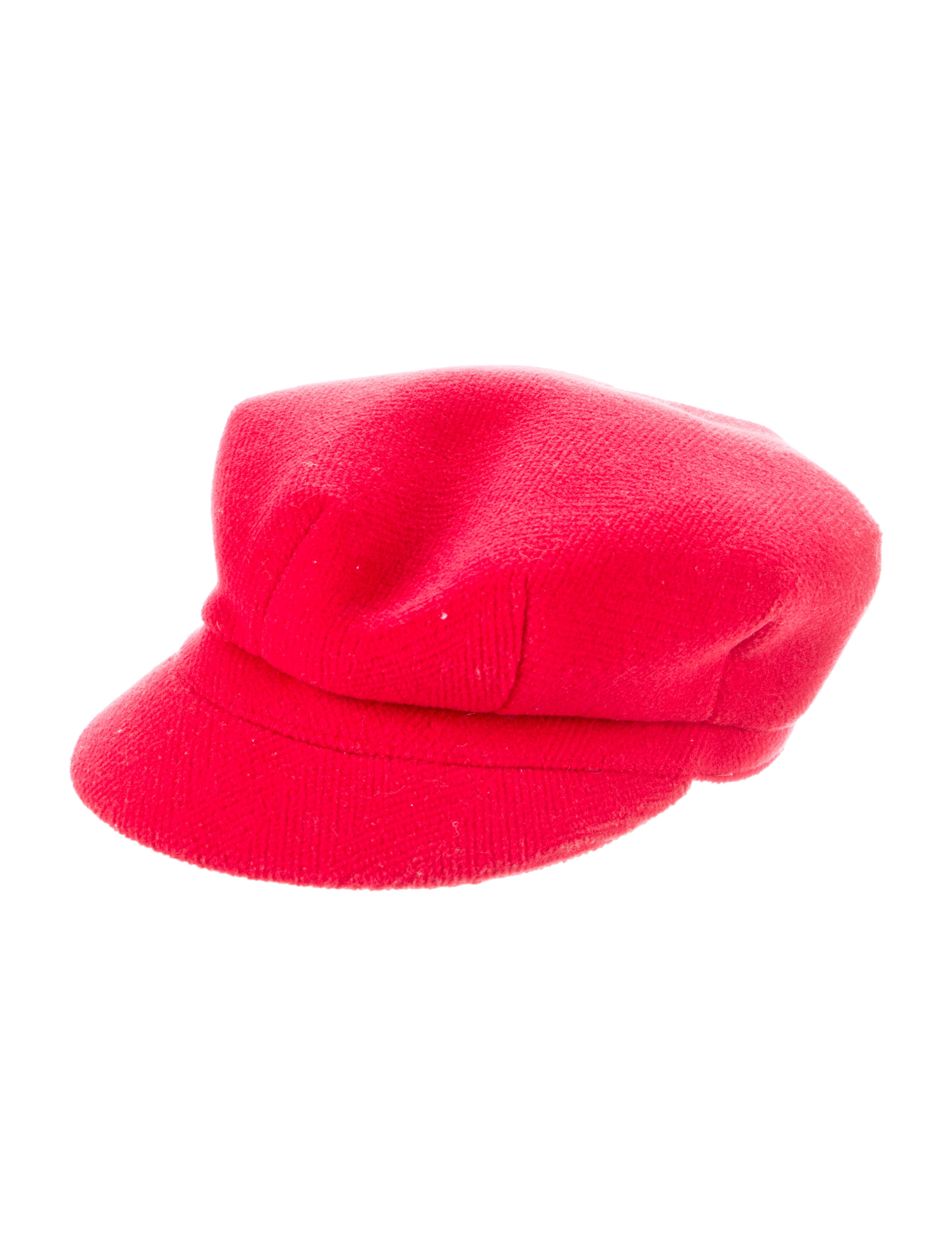 Burberry Wool Check Hat - Red Hats, Accessories - BUR76042 | The RealReal