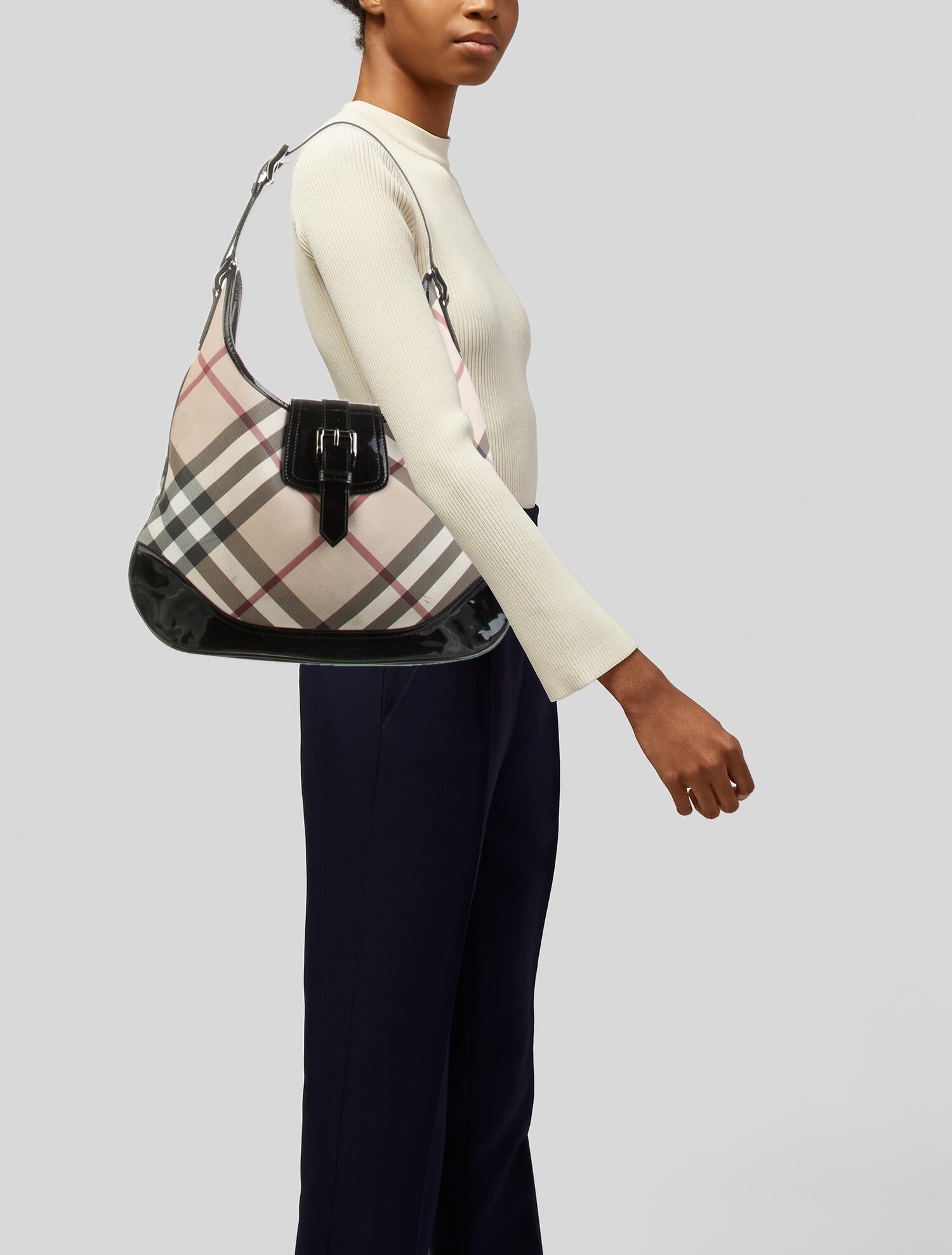 Burberry Supernova Check Brooke Hobo - Neutrals Shoulder Bags, Handbags ...