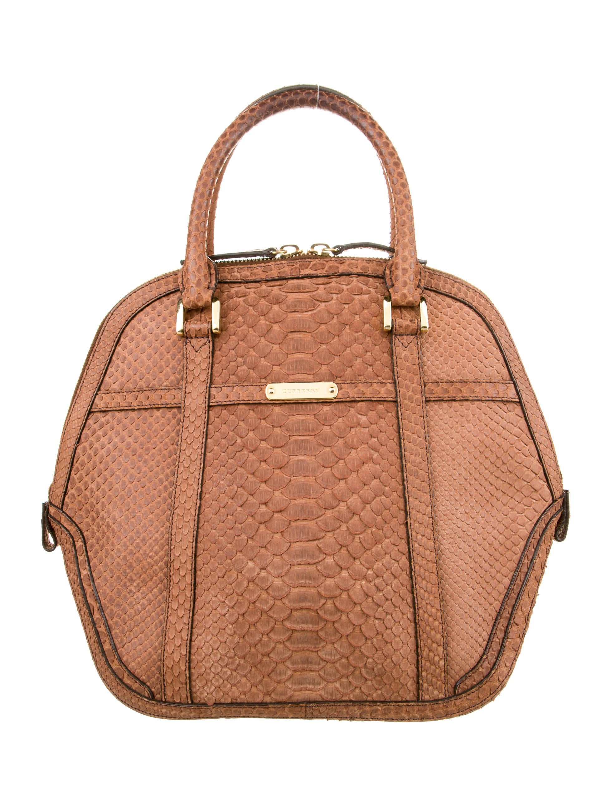 Burberry London Haymarket Check Barrel Bag - Brown Handle Bags ...
