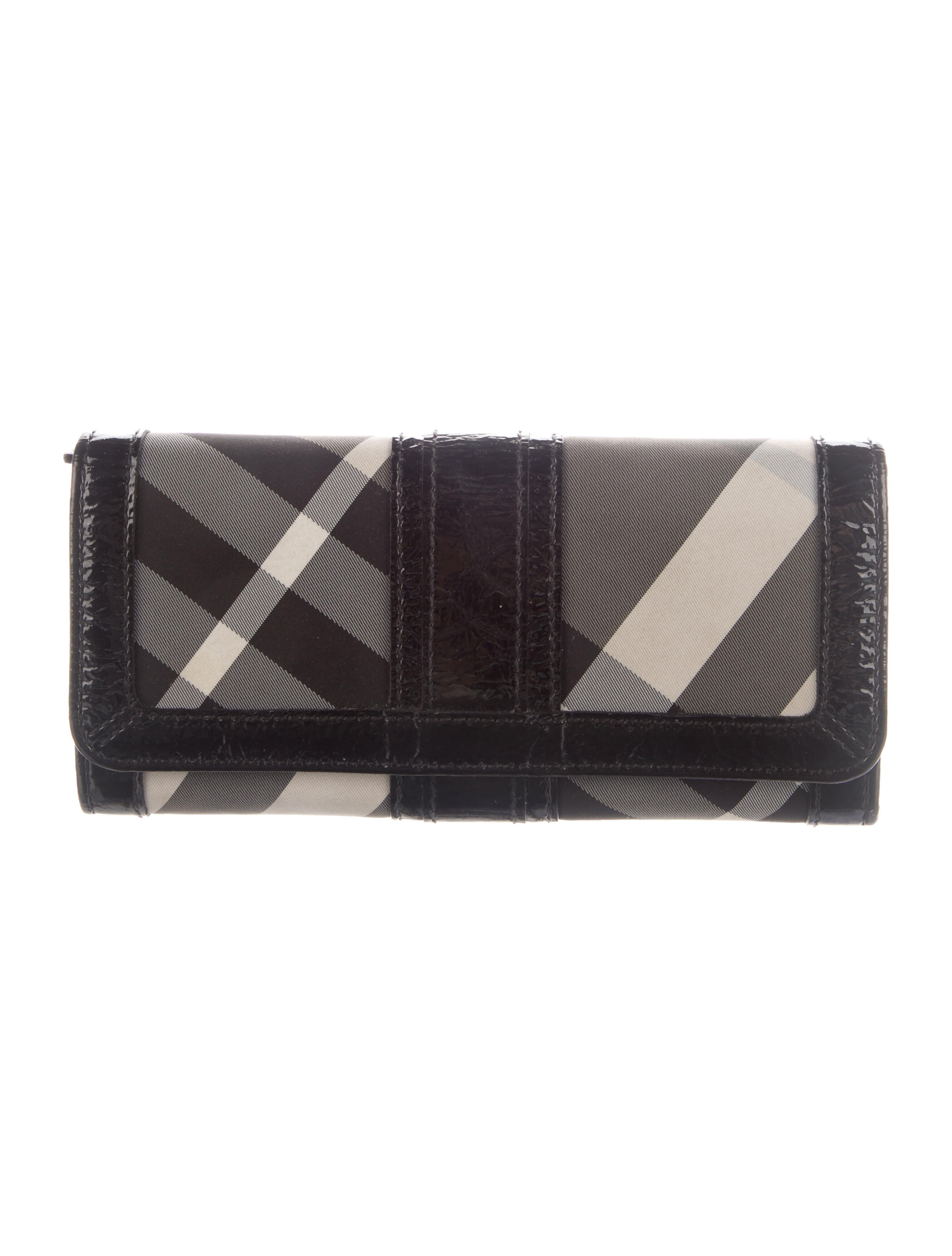 Burberry House Check Pattern Canvas Continental Wallet - Black Wallets ...