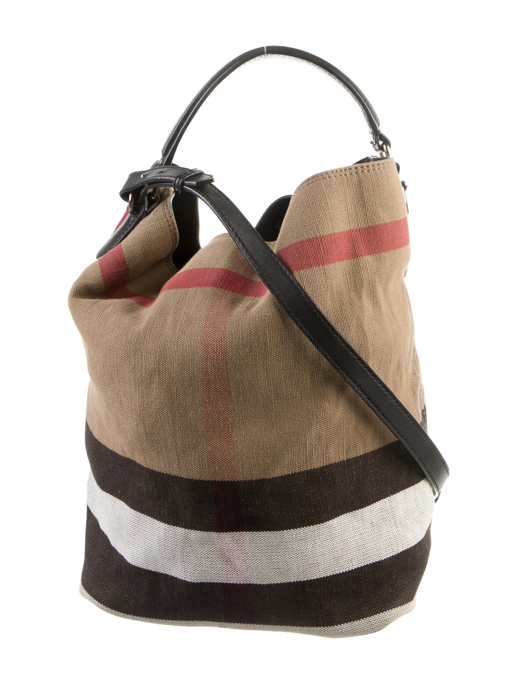 Burberry Canvas Ashby Mega Check Bucket Bag - Neutrals Bucket Bags ...