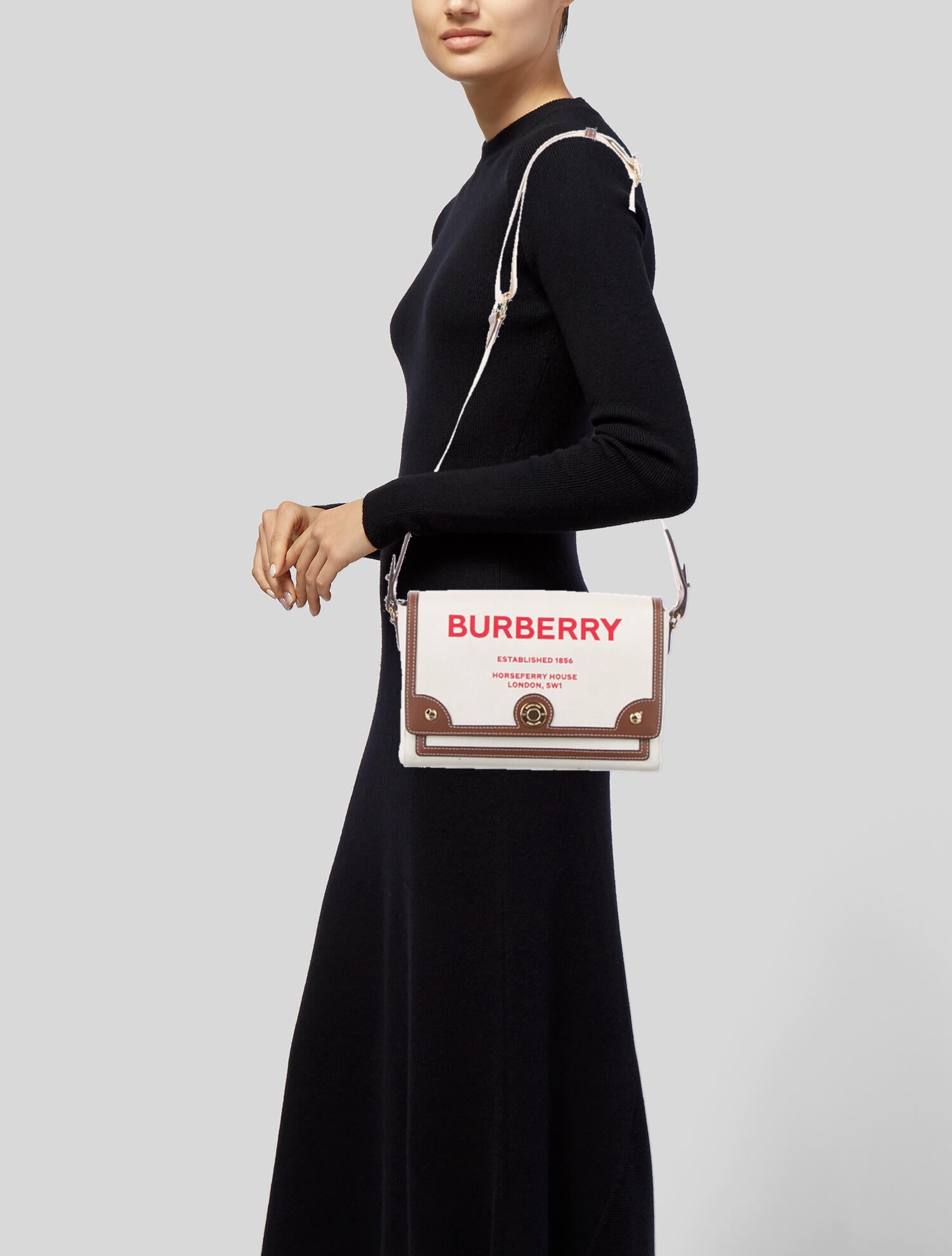 Burberry Note Canvas Logo Crossbody Bag - Crossbody Bags, Handbags ...