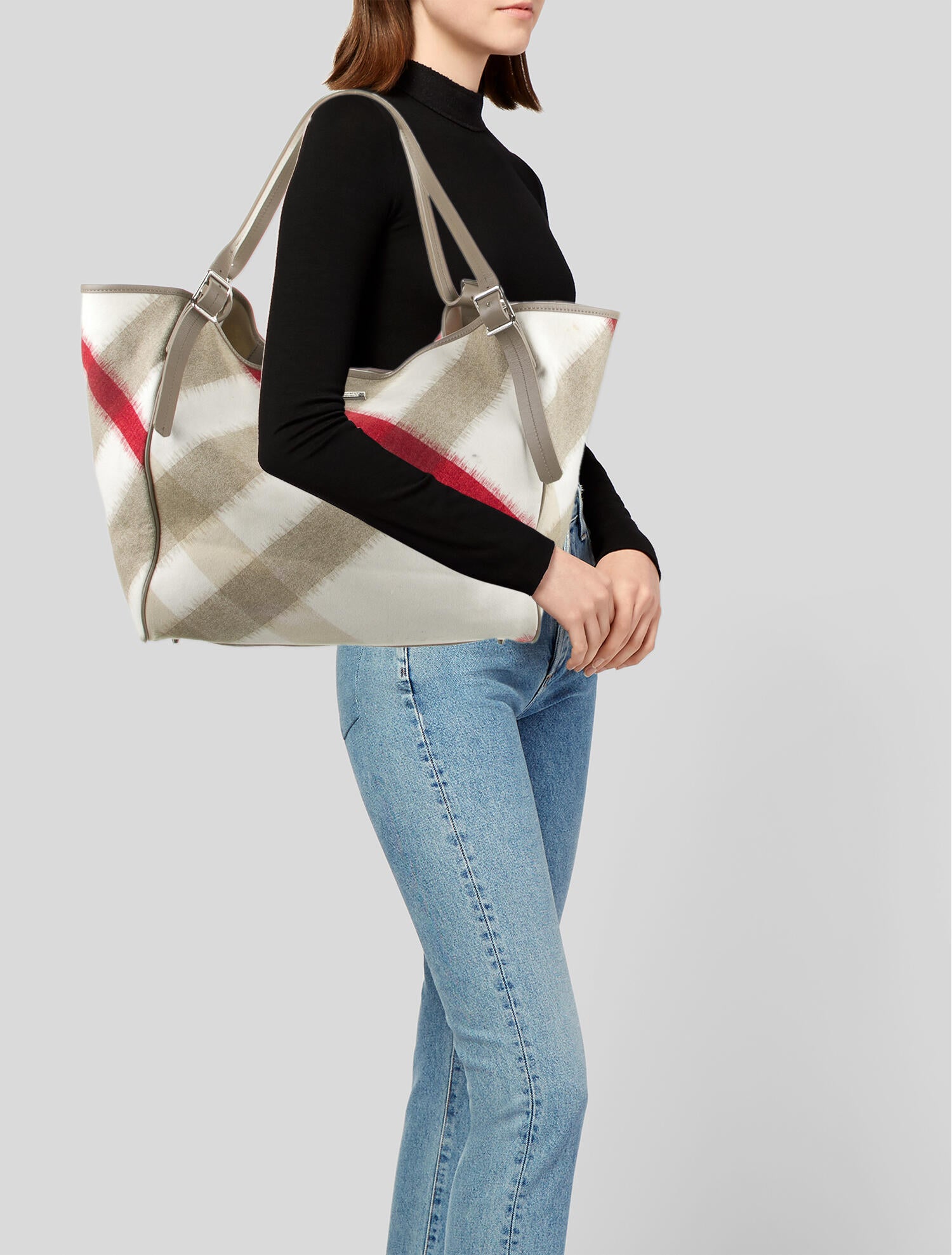 Burberry Haymarket Check Coated Canvas Tote Bag - Neutrals Totes ...