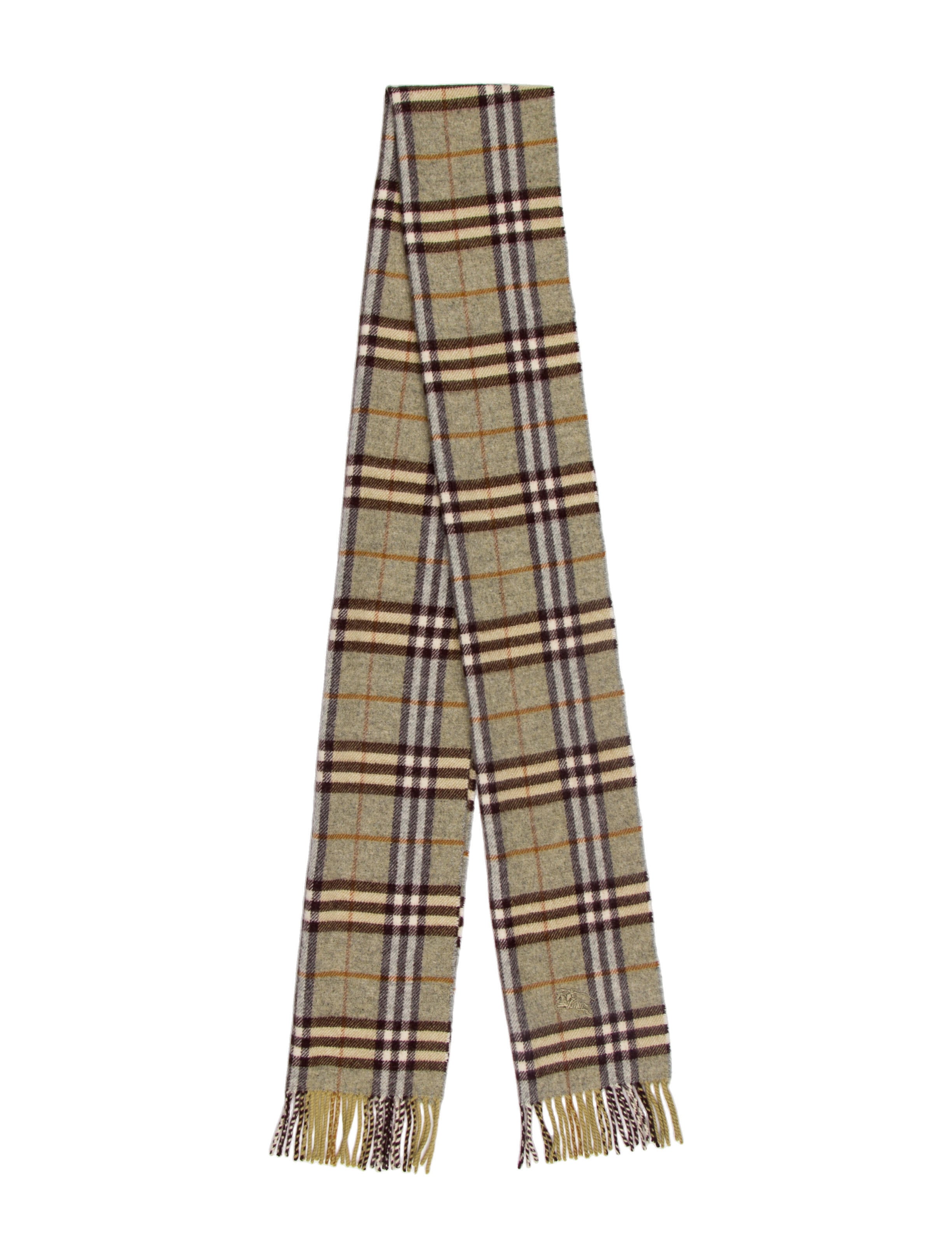 Burberry Lambswool House Check Pattern Scarf - Green Scarves and Shawls ...