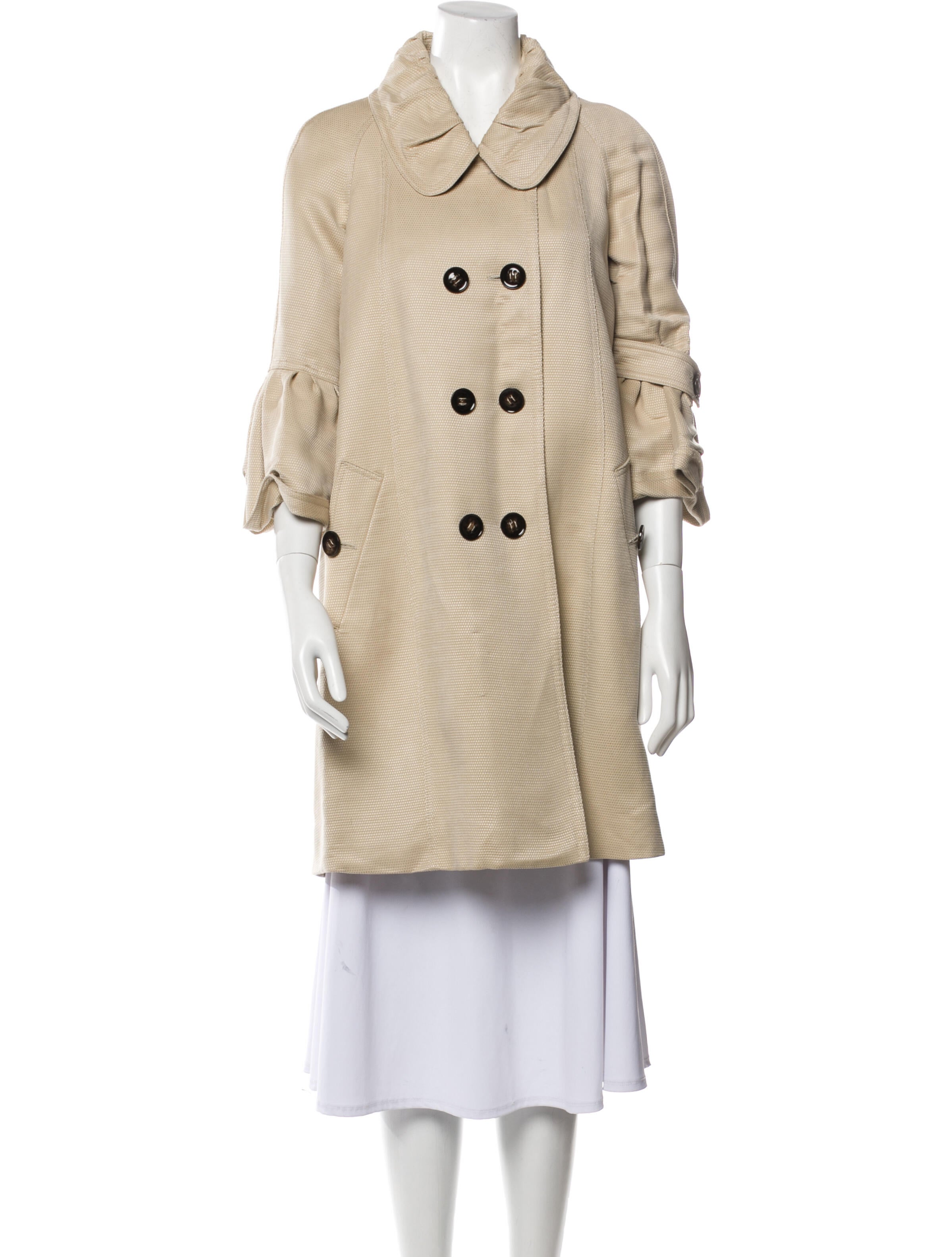 Burberry Knee-Length Button-Up Coat - Neutrals Coats, Clothing ...