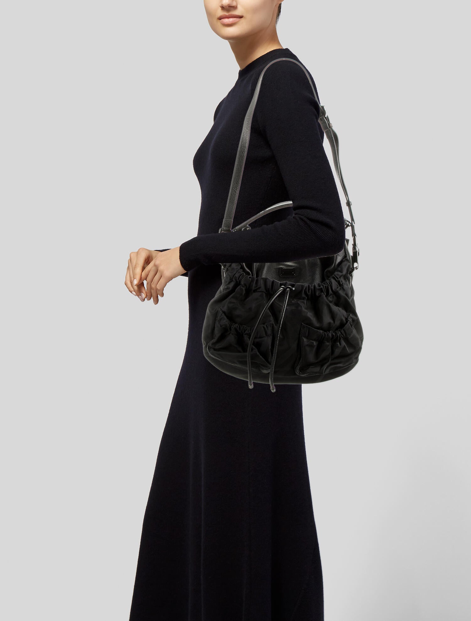 Burberry Leather Drawstring Hobo - Black Hobos, Handbags - BUR59985 ...