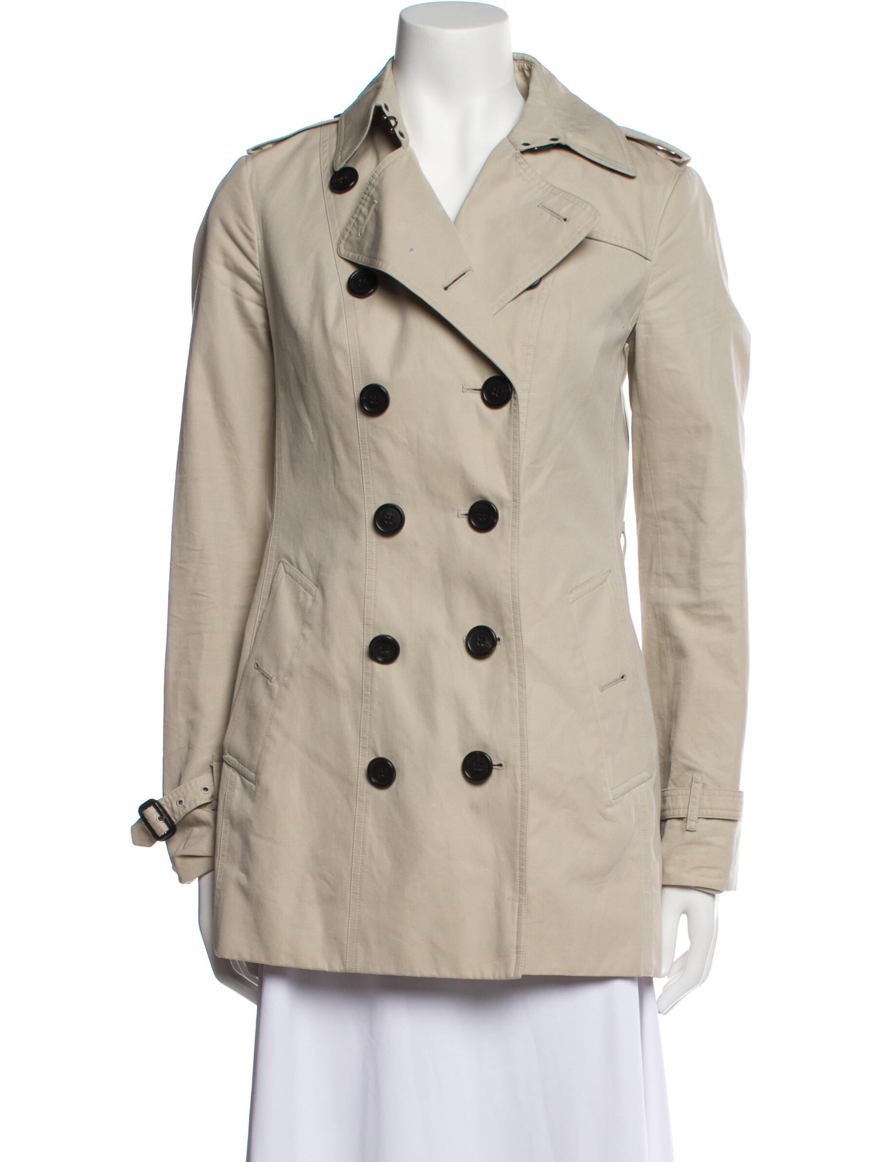 Burberry Knee-Length Button-Up Coat - Neutrals Coats, Clothing ...