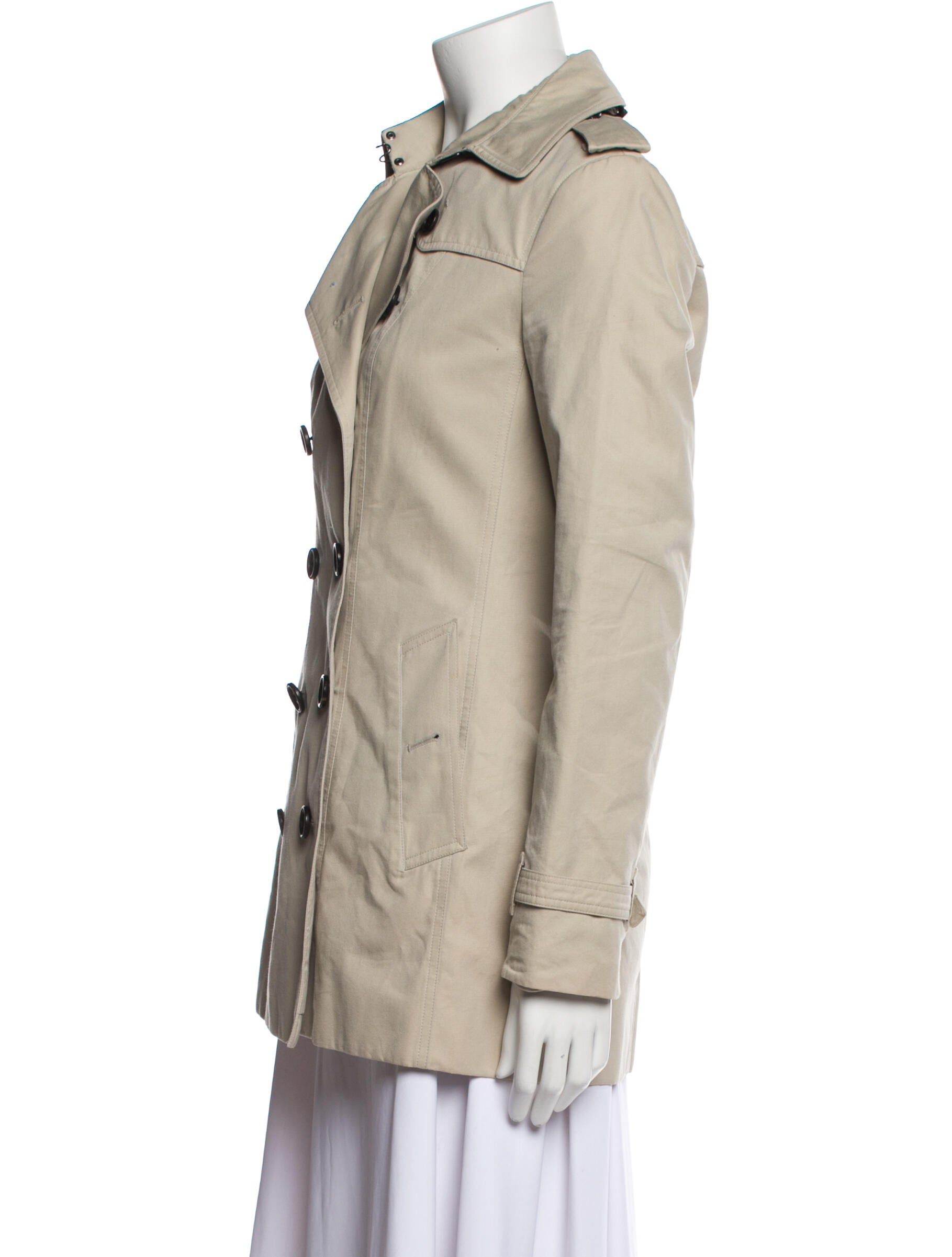 Burberry Knee-Length Button-Up Coat - Neutrals Coats, Clothing ...