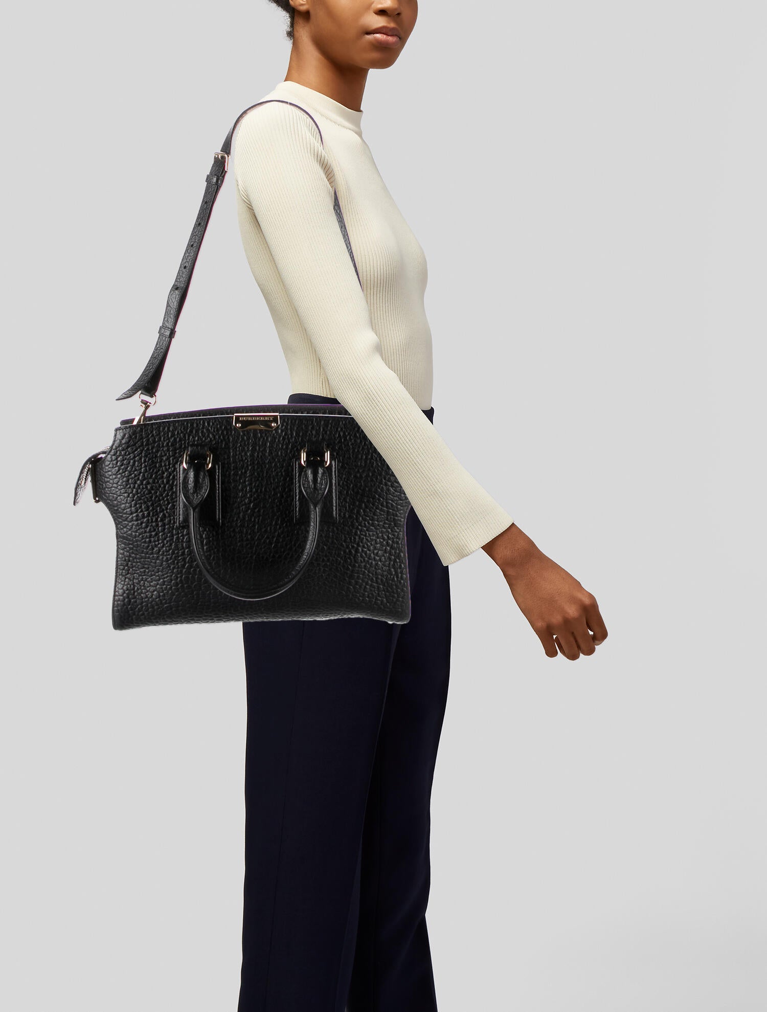 Burberry Patent Leather Rachel Bag w/ Tags - Black Handle Bags ...