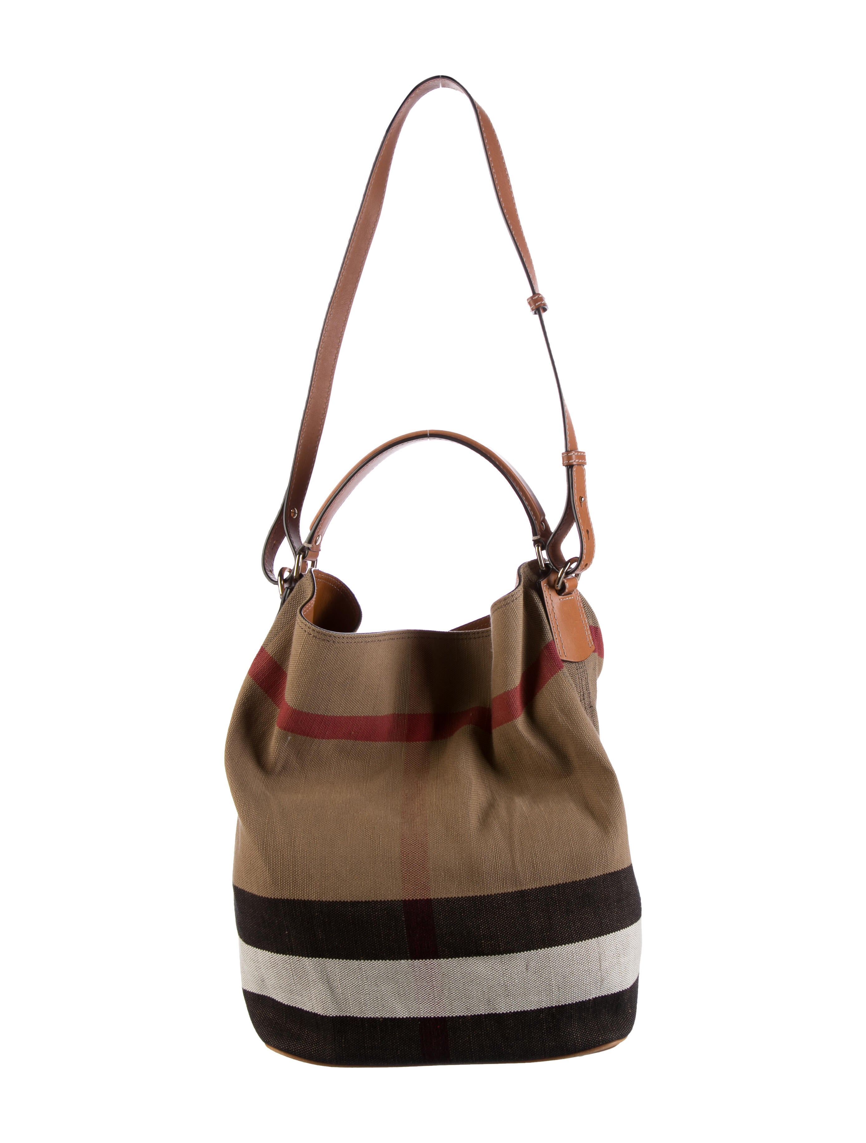 Burberry Exploded Check Ashby Bucket Bag - Neutrals Bucket Bags ...