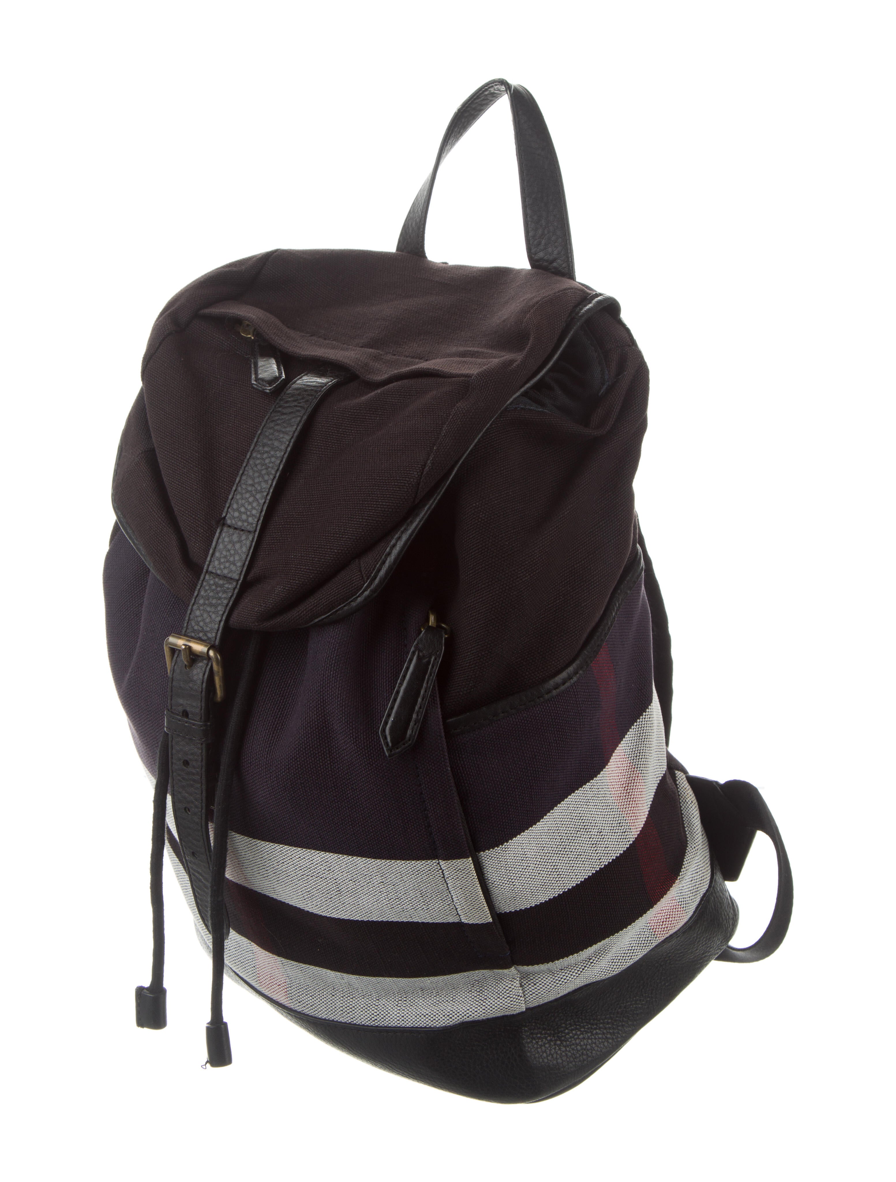 Burberry Mega Check Canvas Backpack - Blue Backpacks, Bags - BUR342717 ...