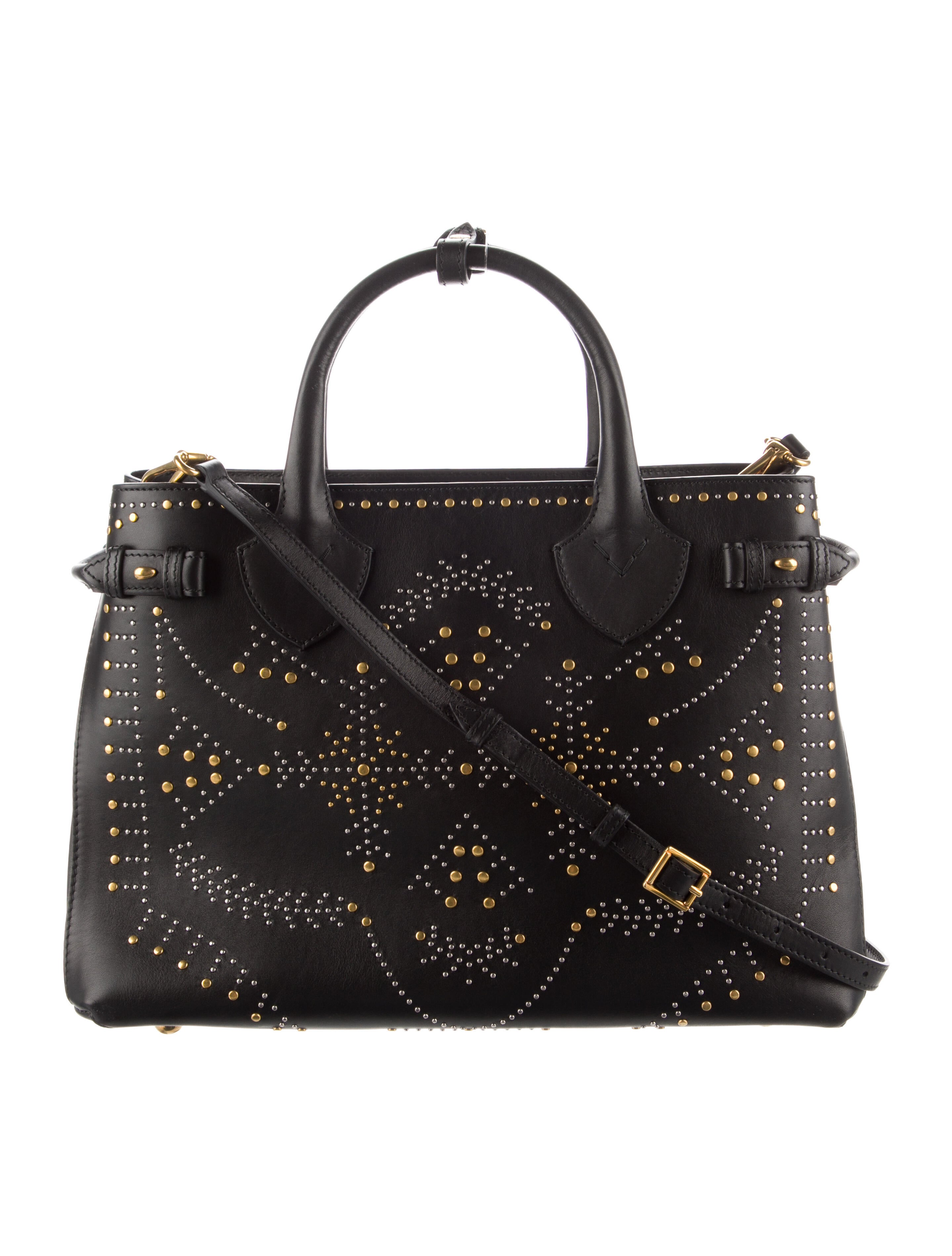 Burberry House Check Wool Handle Bag - Black Handle Bags, Handbags ...