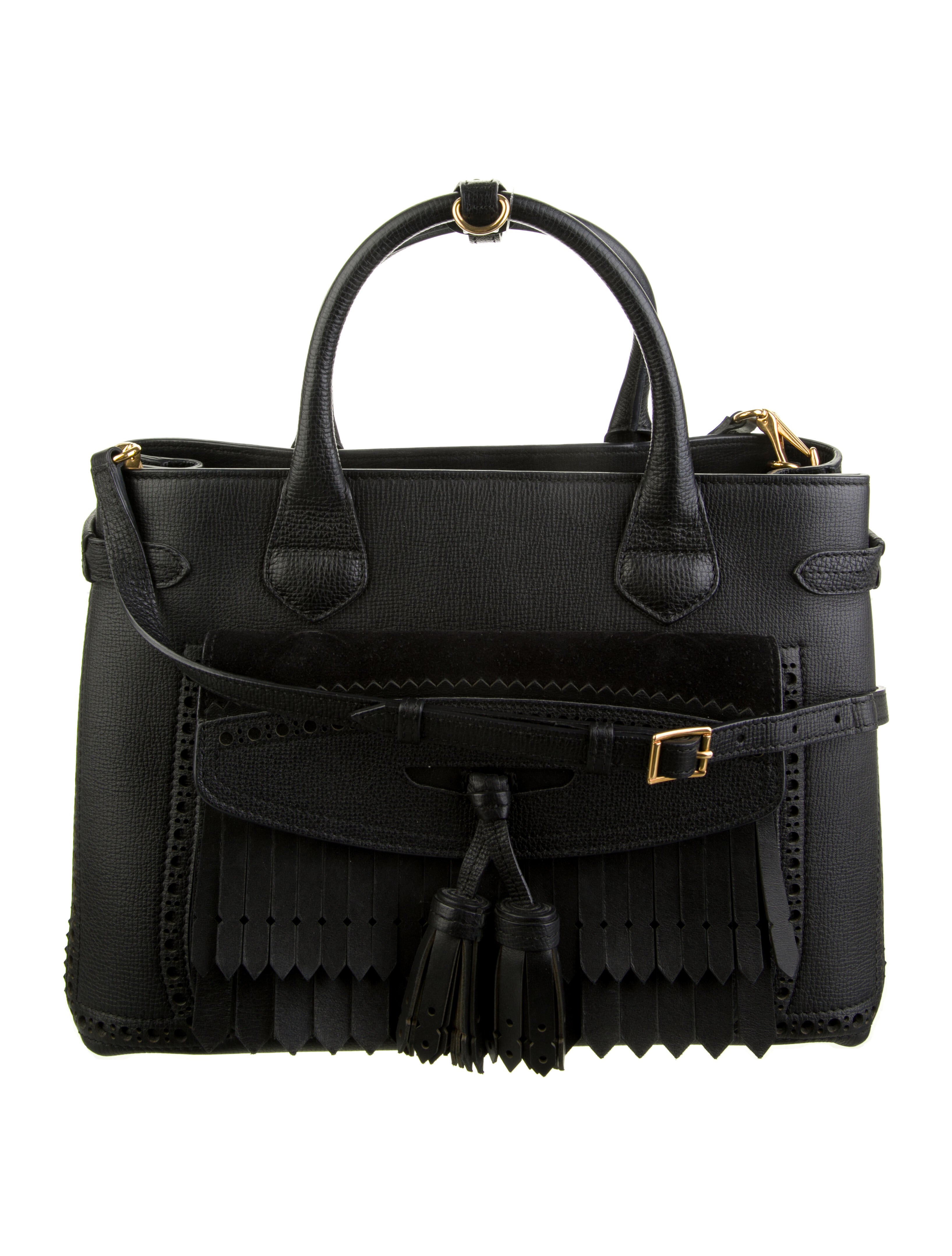 Burberry House Check Wool Handle Bag - Black Handle Bags, Handbags ...