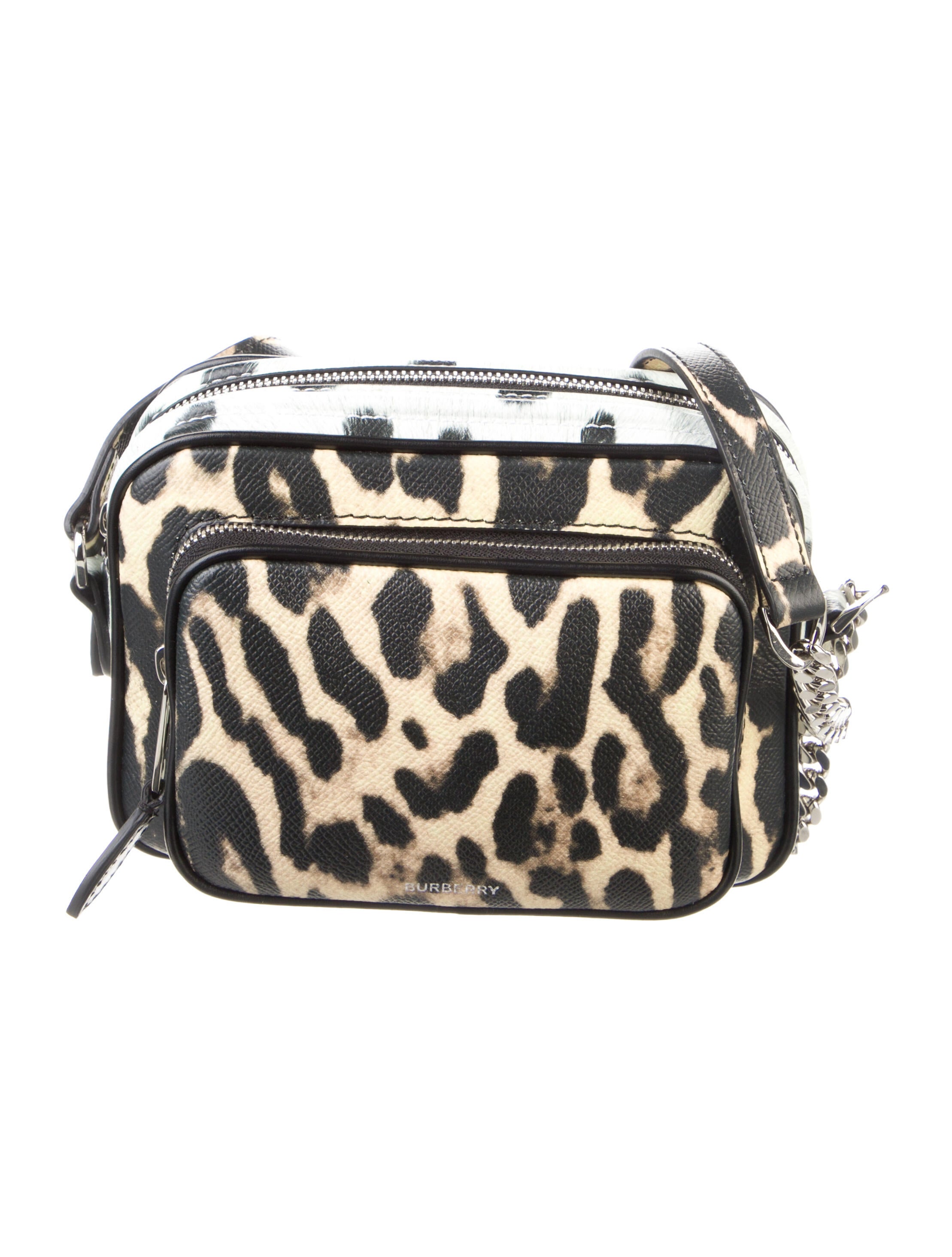 Burberry Calfskin Leopard Print Small Camera Bag - Neutrals Crossbody ...