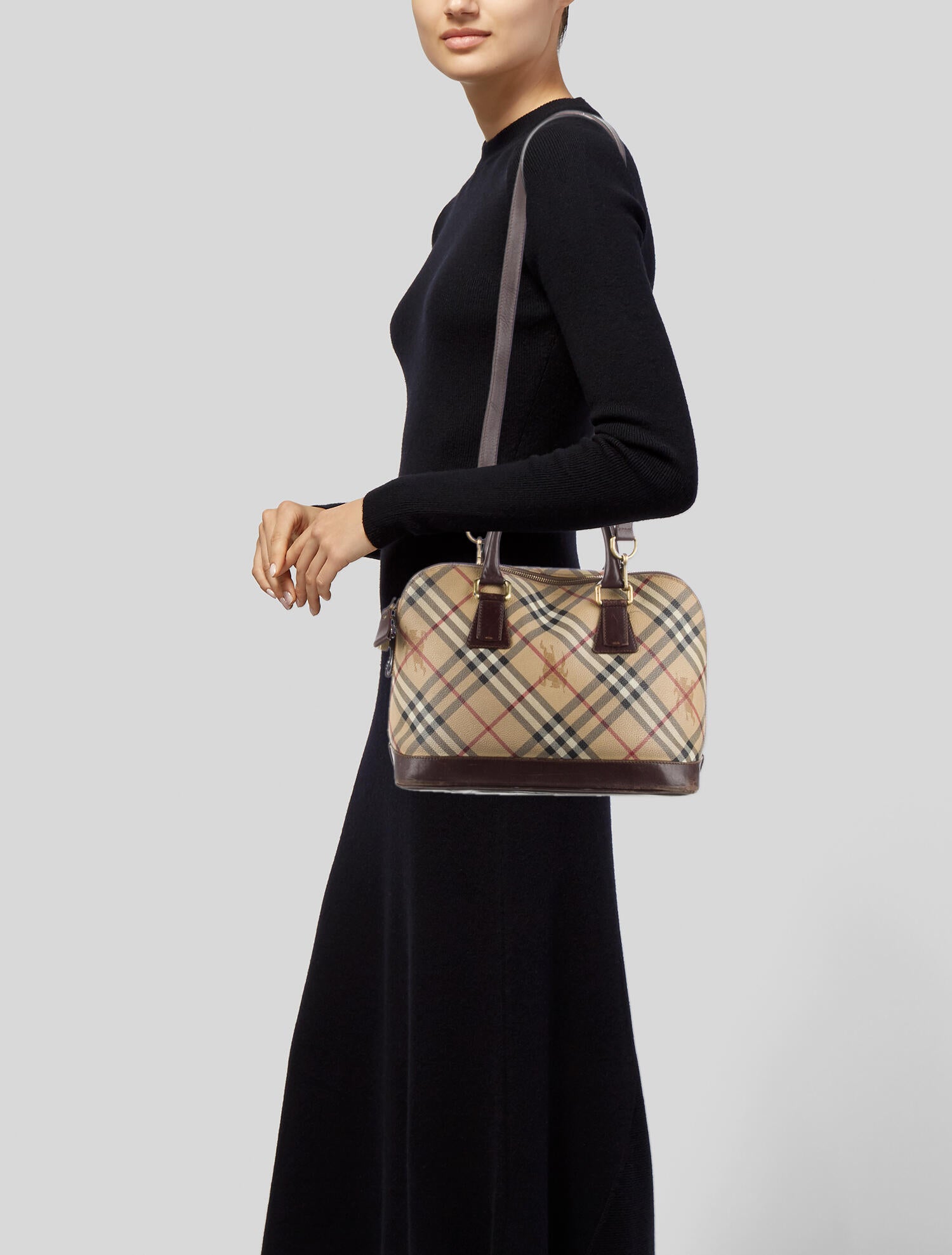Burberry Suede Ruched Satchel - Brown Handle Bags, Handbags - BUR100540 ...