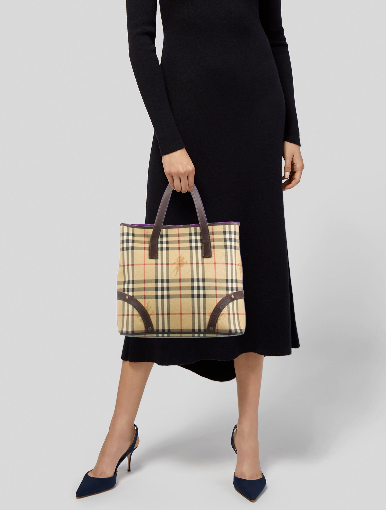 Burberry Smoked Check Canvas Tote - Grey Totes, Handbags - BUR77021 ...