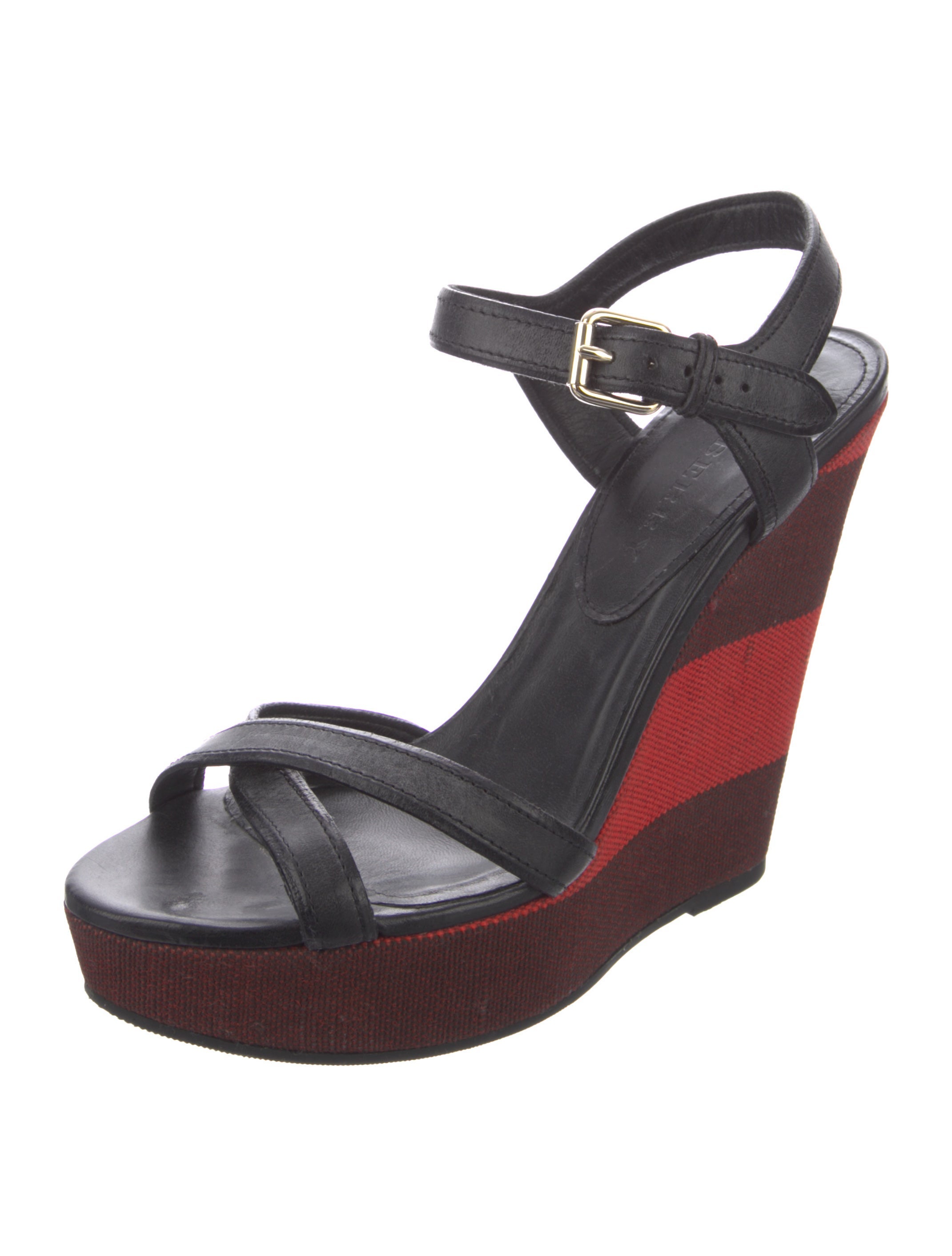 Burberry 2017 Leather Ankle Strap Sandals - Black Sandals, Shoes ...
