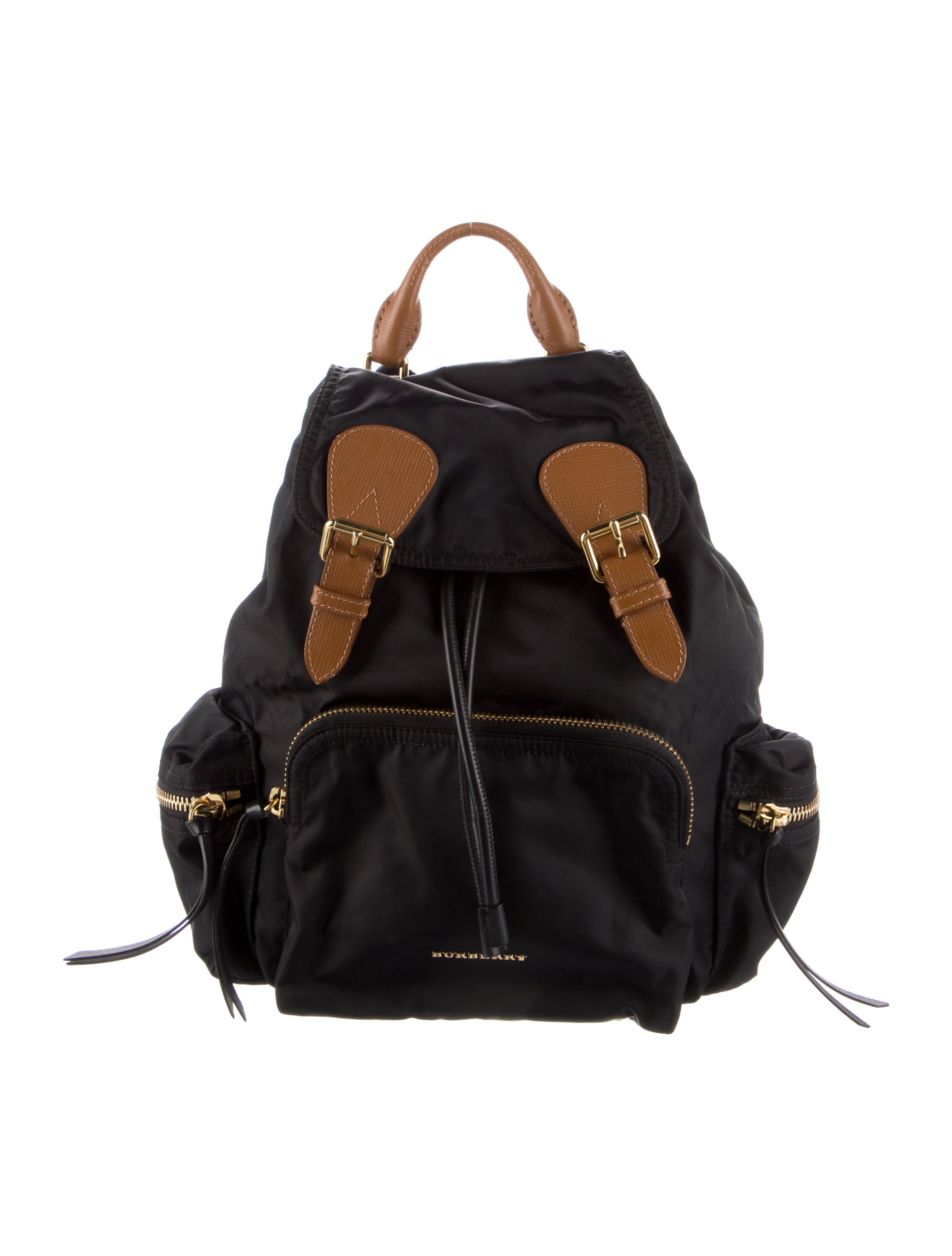 Burberry Solid Nylon Leather Trim Backpack - Black Backpacks, Handbags ...