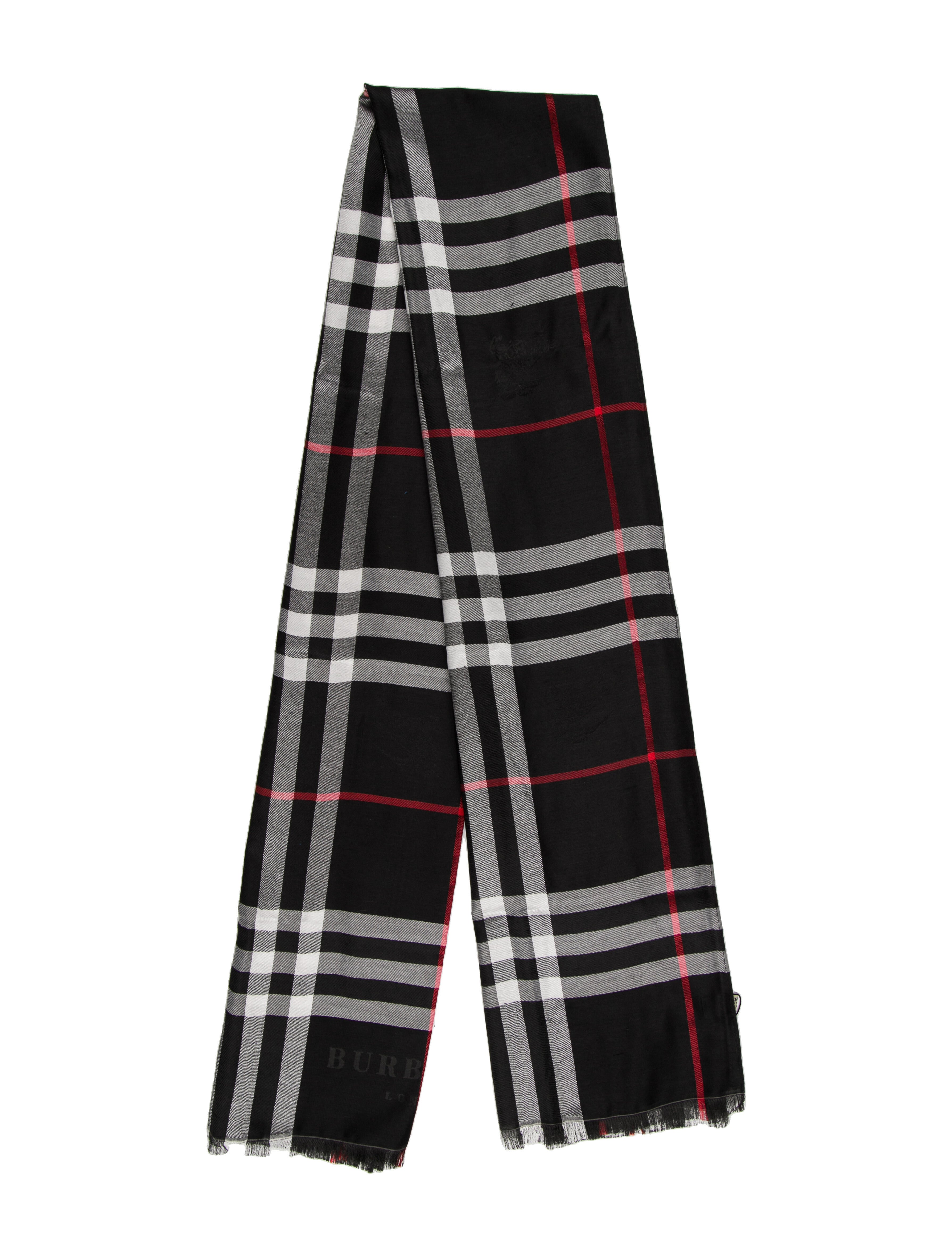 Burberry Silk Nova Check Pattern Scarf - Neutrals Scarves and Shawls ...