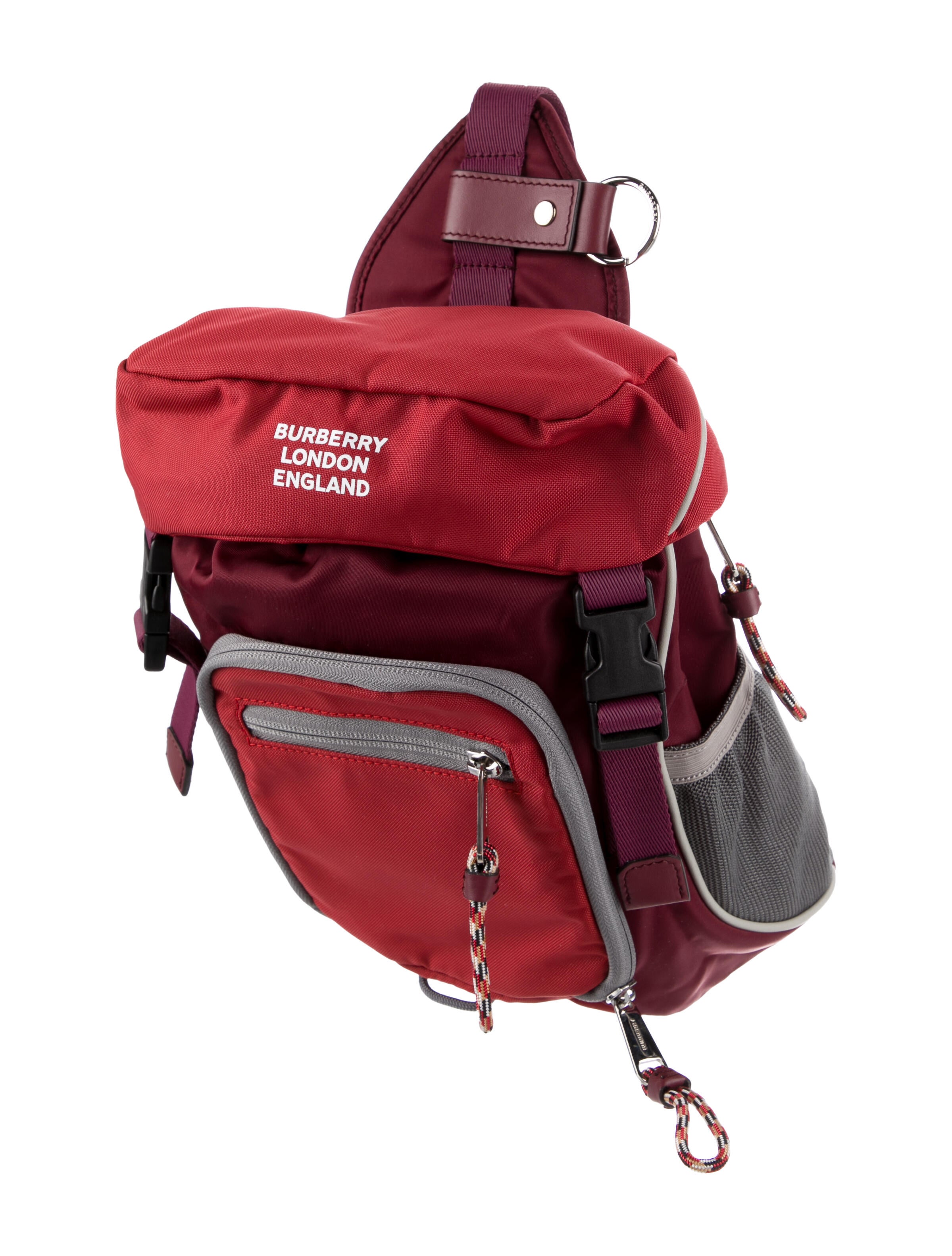 Burberry Logo One-Shoulder Backpack - Burgundy Backpacks, Bags ...