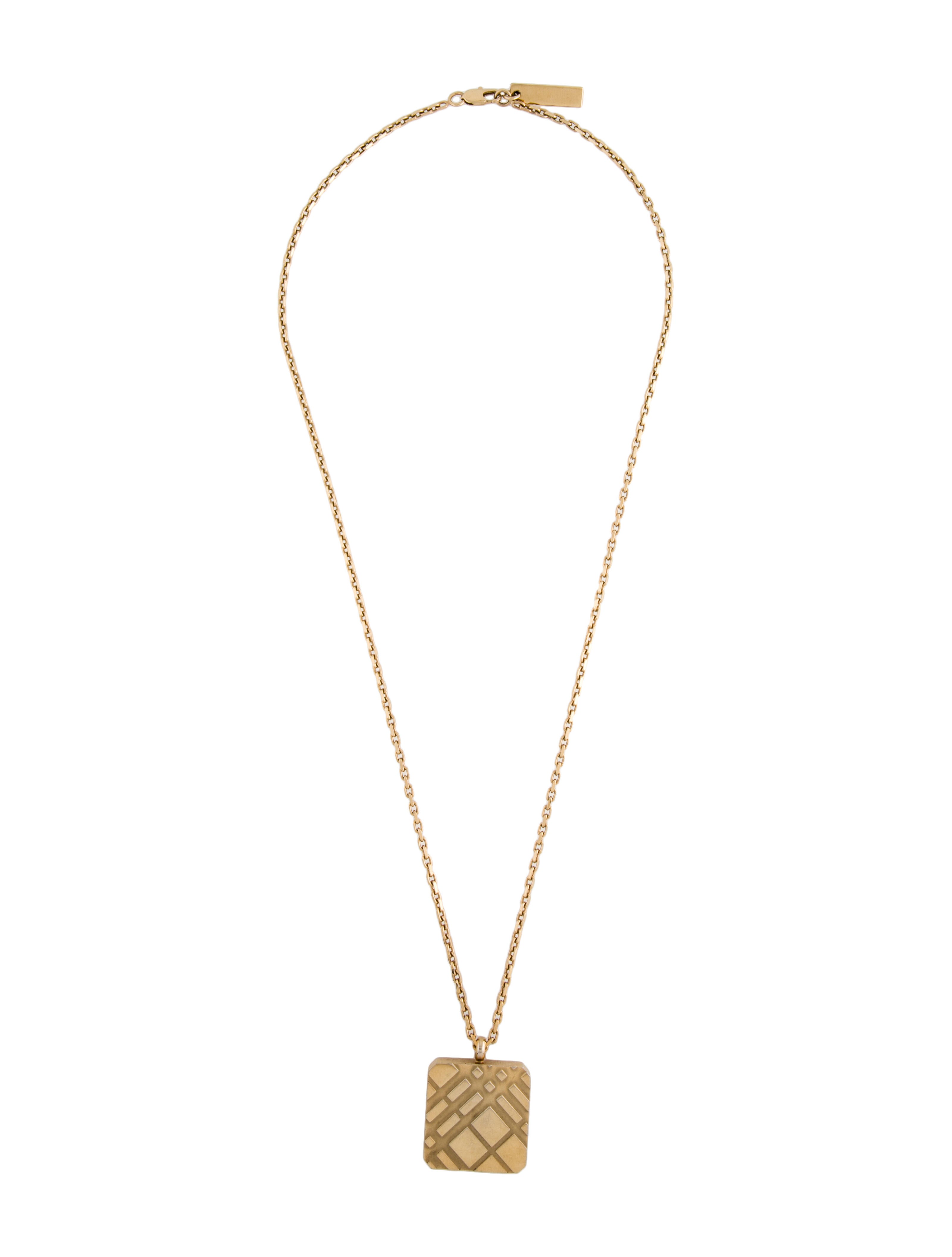 Burberry Pendant Necklace - Gold-Tone Metal Pendant Necklace, Necklaces ...