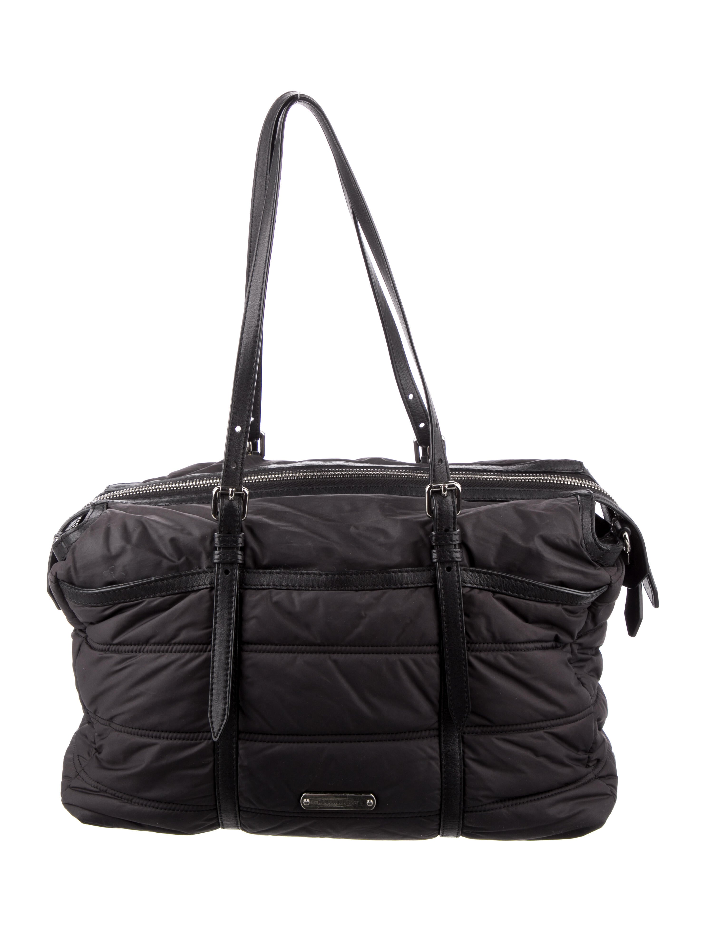 Burberry Leather Trim Puffer Tote - Black Totes, Handbags - BUR361114 ...