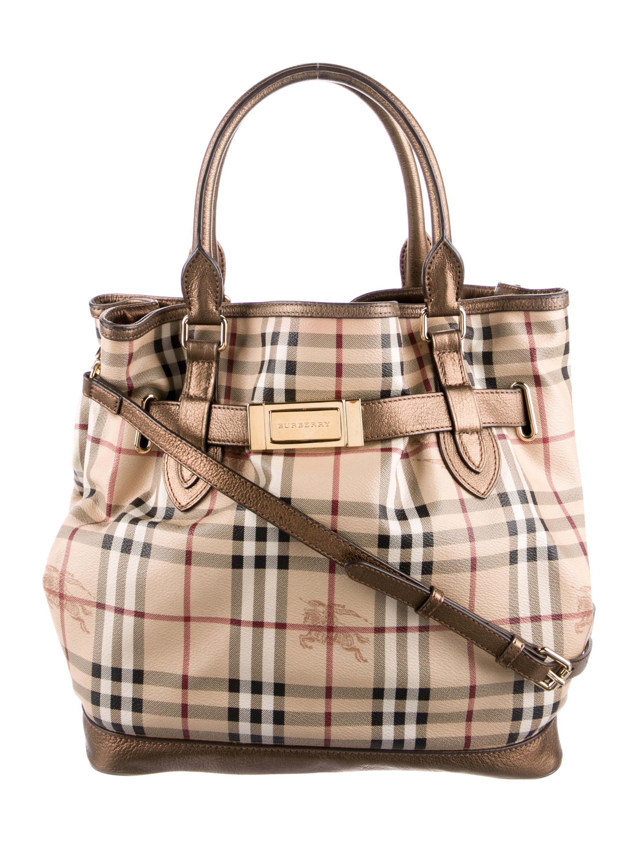 Burberry Haymarket Check Tote Bag - Brown Totes, Handbags - BUR300835 ...