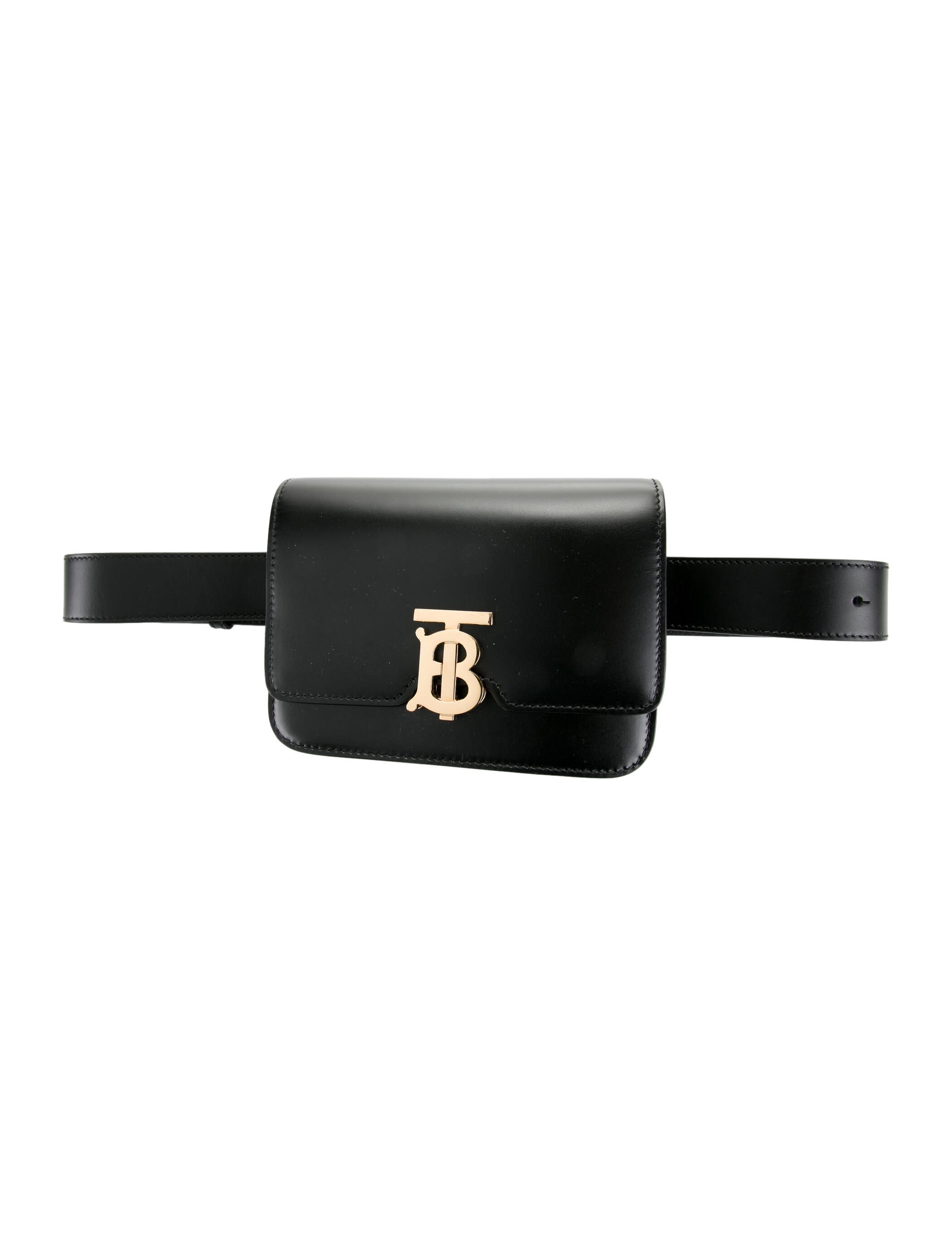 Burberry Leather TB Flap Waist Bag - Black Waist Bags, Handbags ...