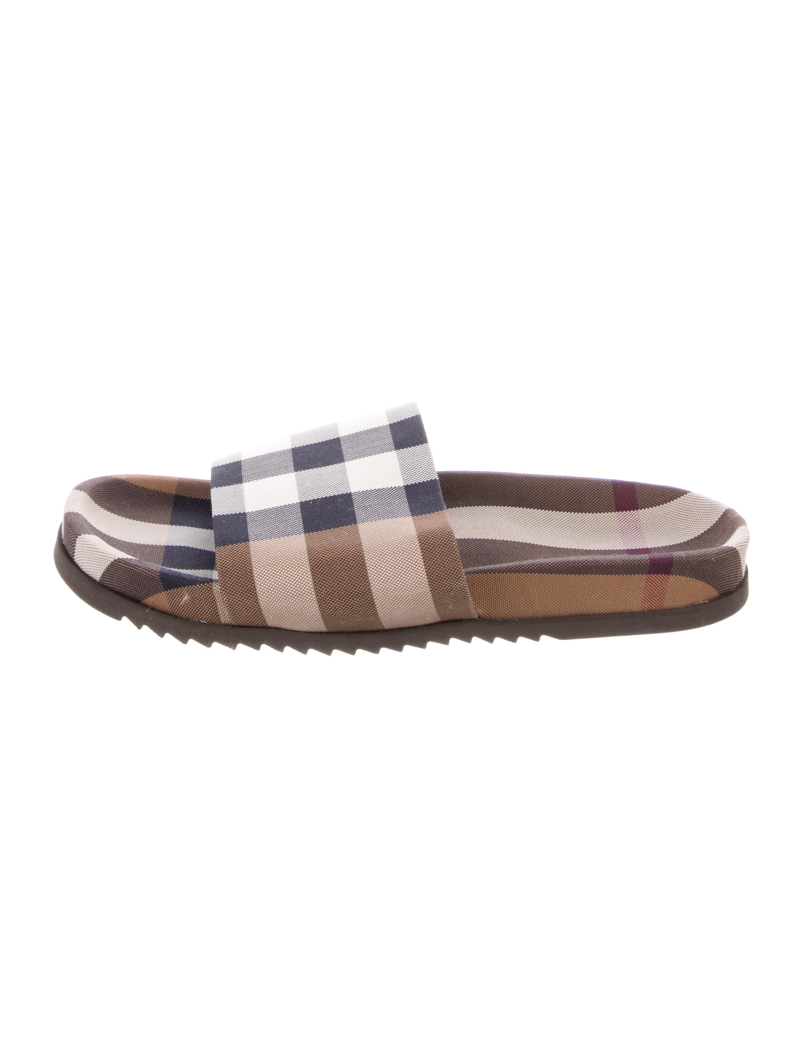 Burberry Nova Check Pattern Slides - Brown Sandals, Shoes - BUR380378 ...