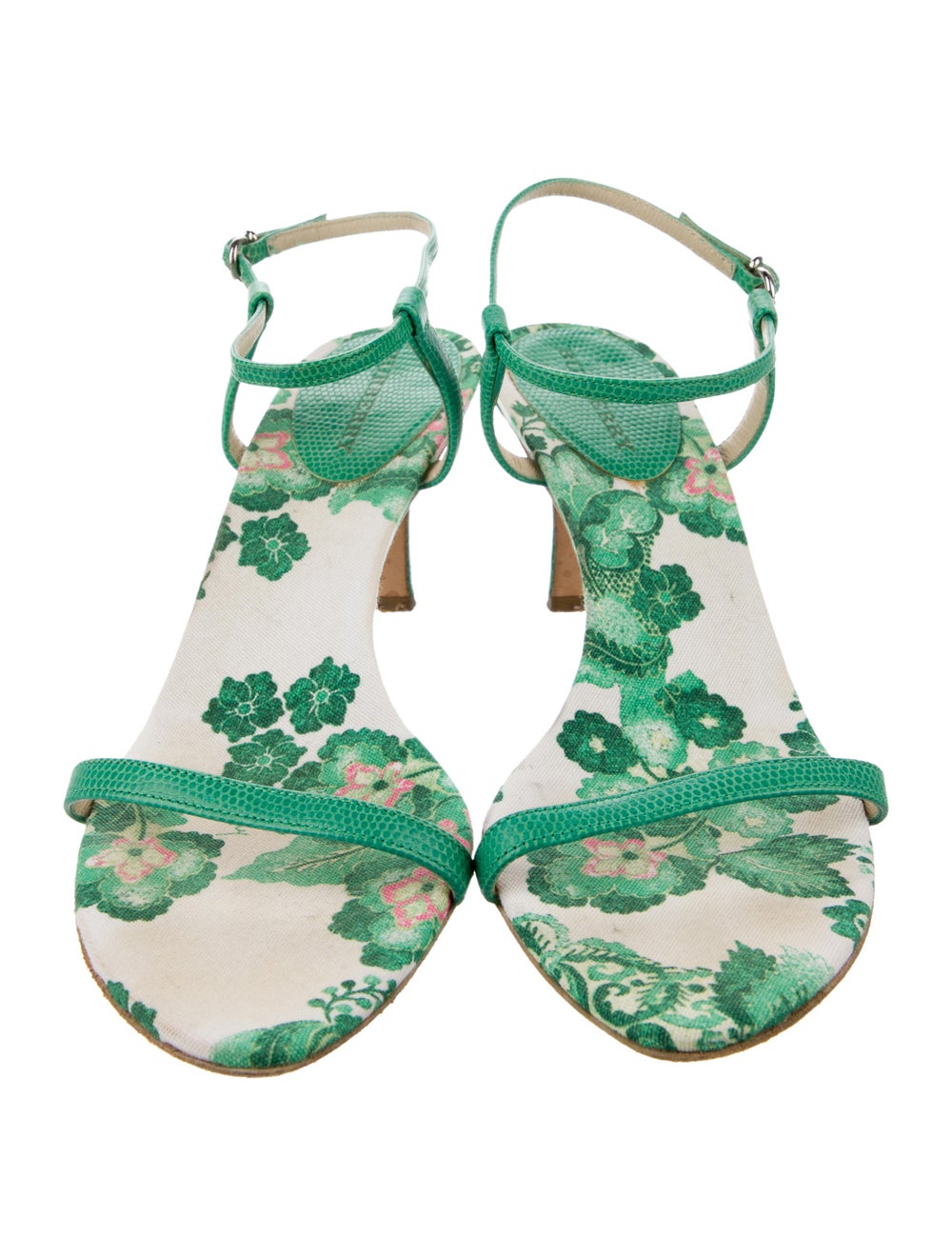 Burberry Canvas Floral Print Sandals - Gem