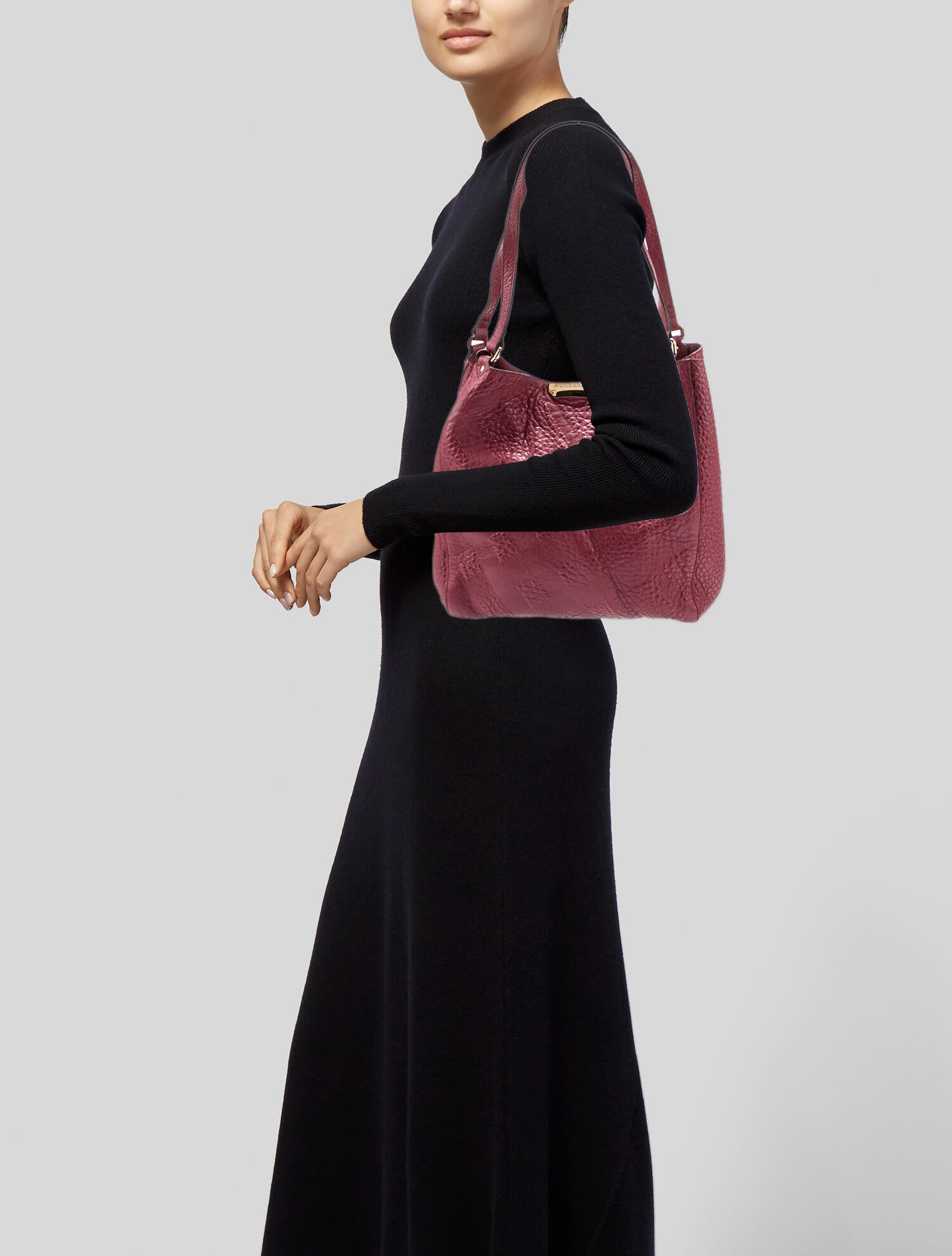 Burberry Leather Canterbury Shoulder Bag - Red Shoulder Bags, Handbags ...