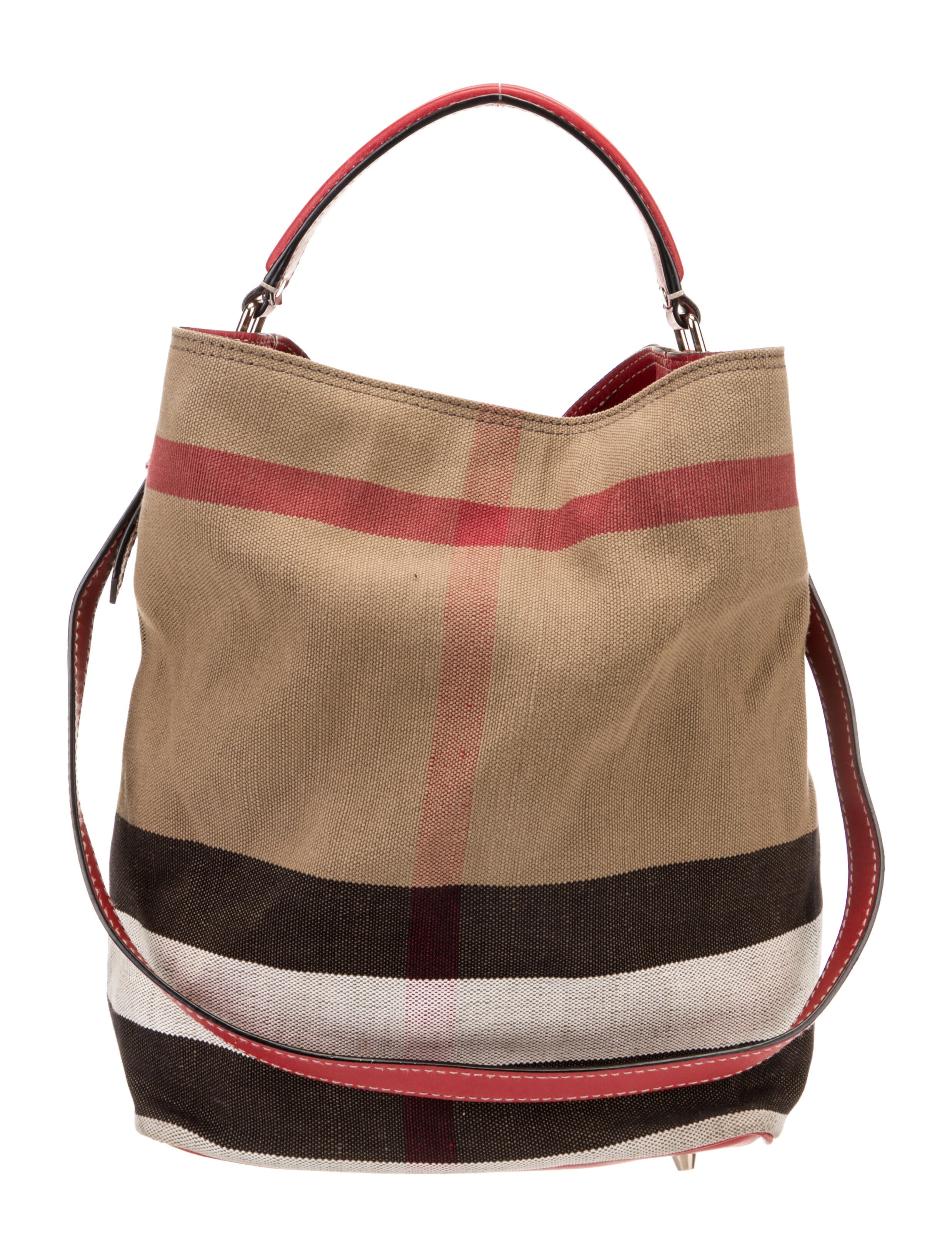 Burberry Exploded Check Hobo - Red Bucket Bags, Handbags - BUR382547 ...