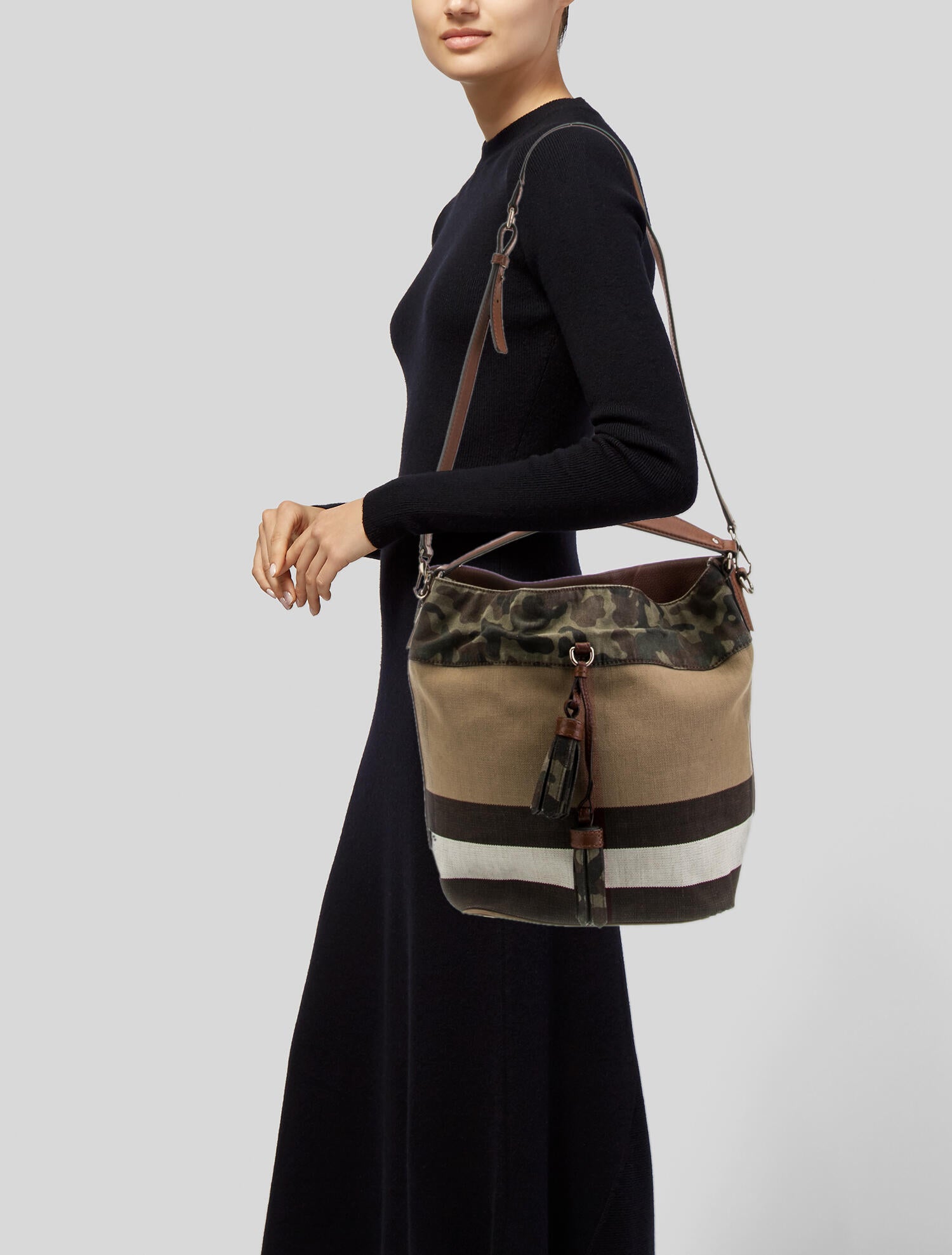 Burberry Mega Check Susanna Bucket Bag - Neutrals Bucket Bags, Handbags ...