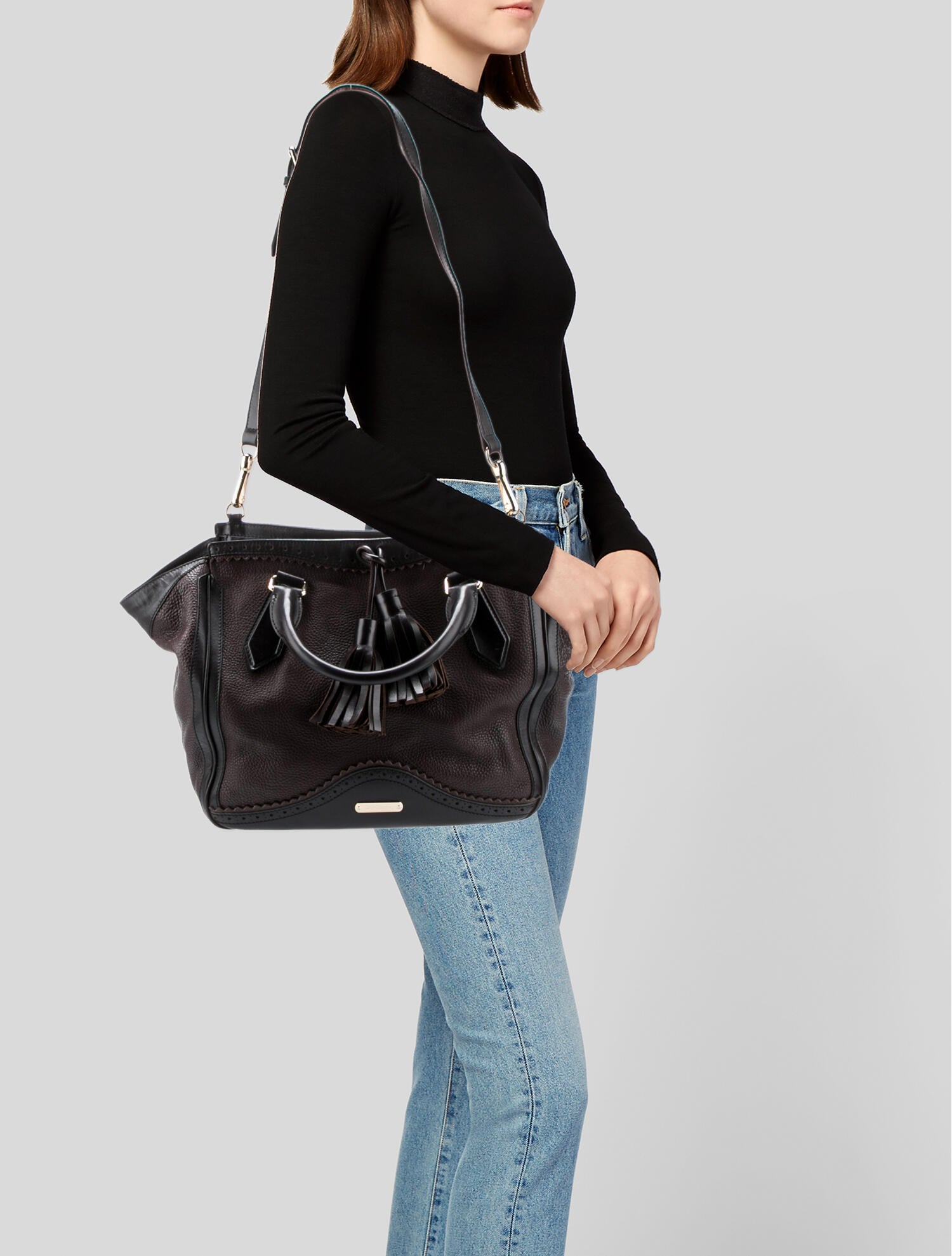 Burberry Leather Tote Bag - Brown Shoulder Bags, Handbags - BUR384503 ...