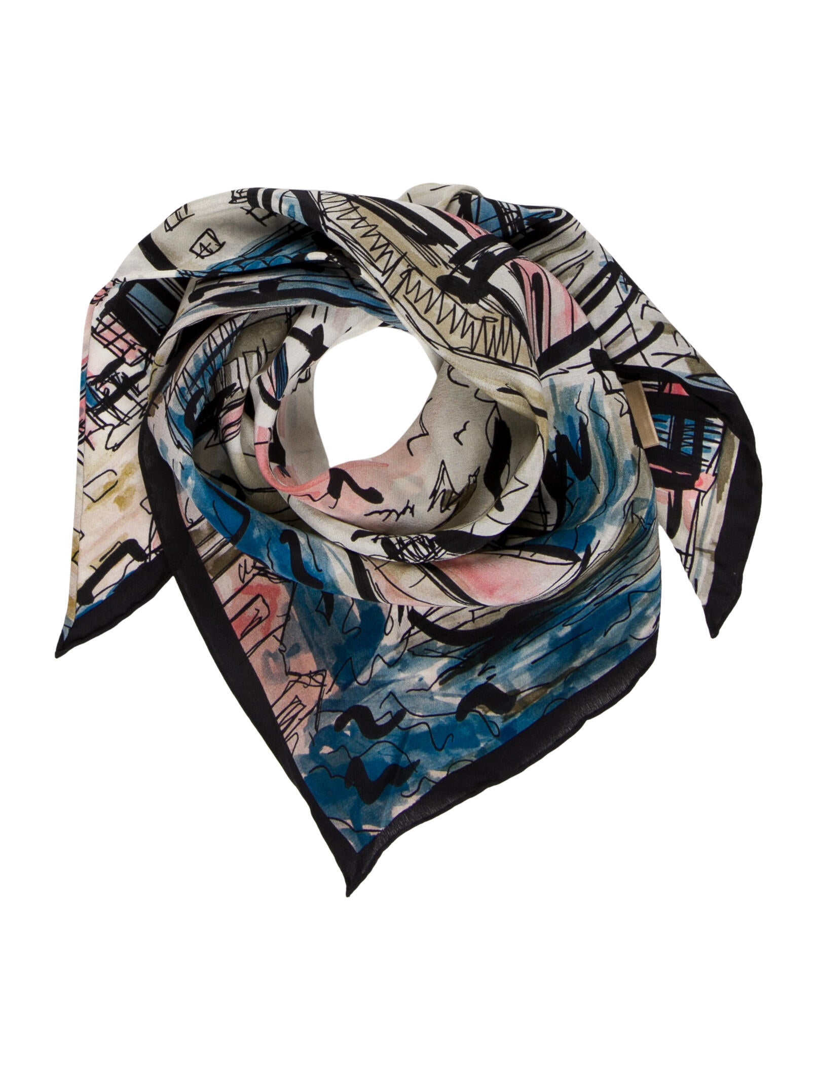 Burberry Silk Printed Bandeau - Blue Scarves and Shawls, Accessories ...