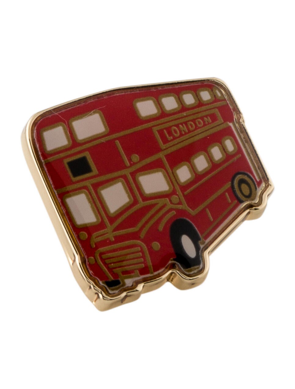 Burberry Enamel London Bus Pin - Gold-Tone Metal Lapel Pin, Pins ...