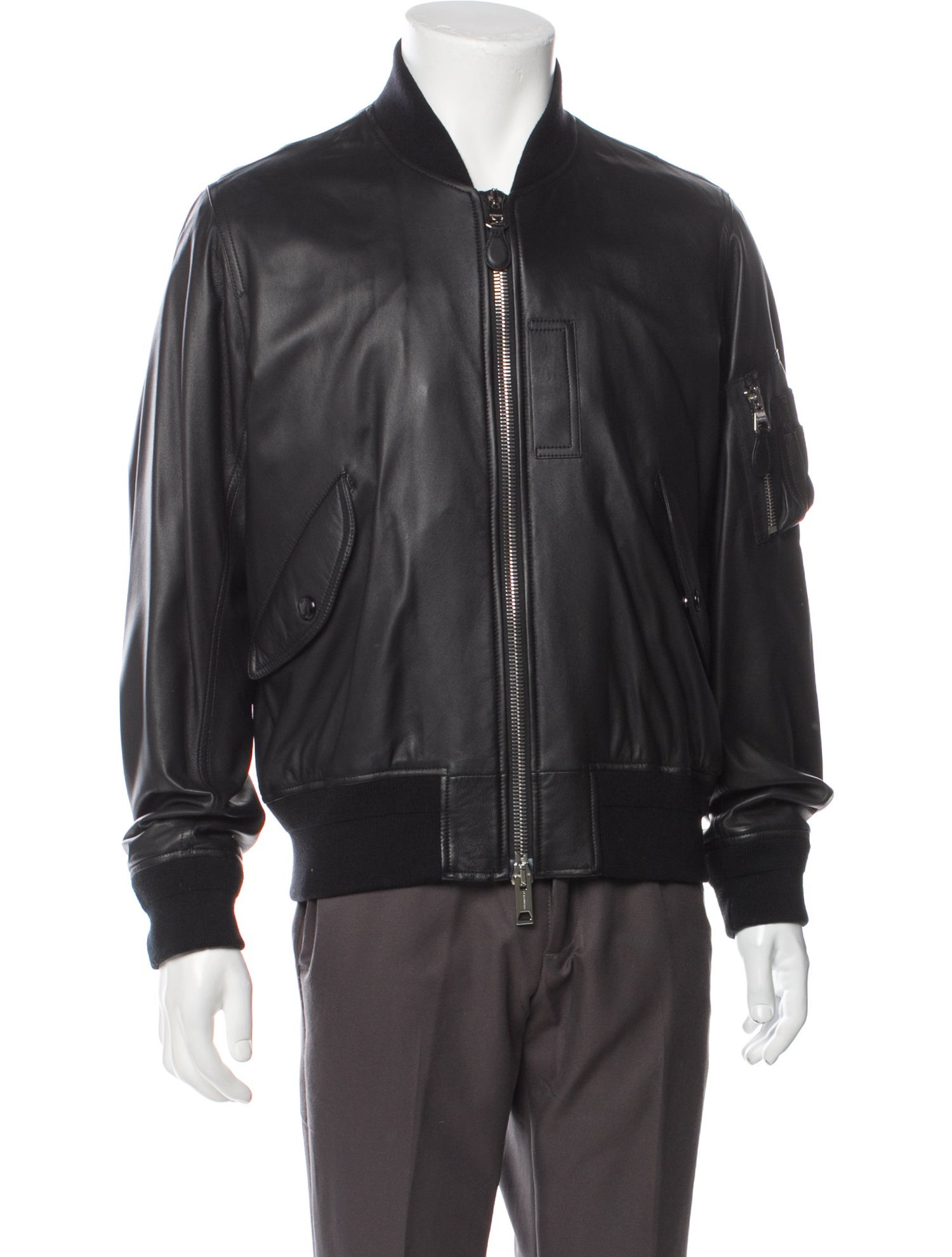 Burberry Lamb Leather Bomber Jacket - Black Outerwear, Clothing ...