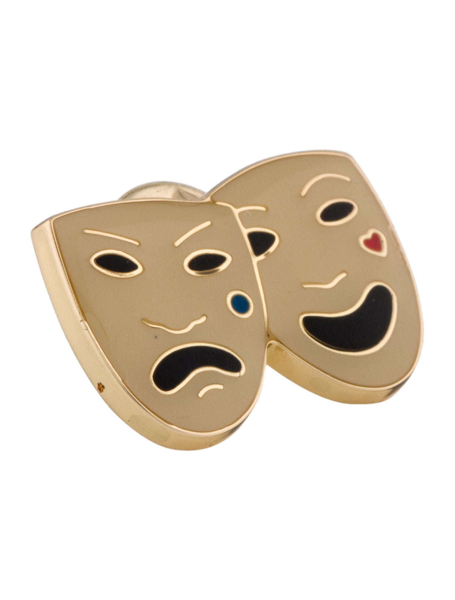 Burberry Enamel Drama Masks Pin - Black Pin, Brooches - BUR395697 | The ...